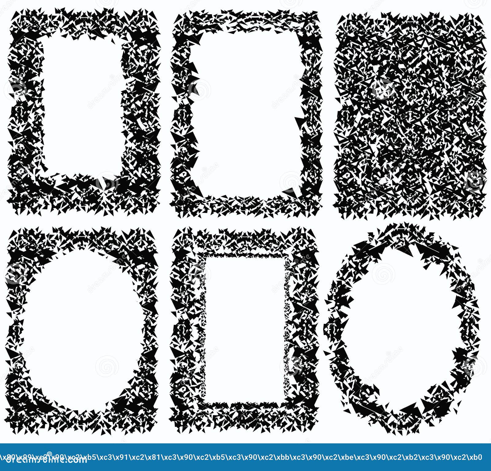 Black And White Frame, Made Up Of Triangles Vector Illustration ...