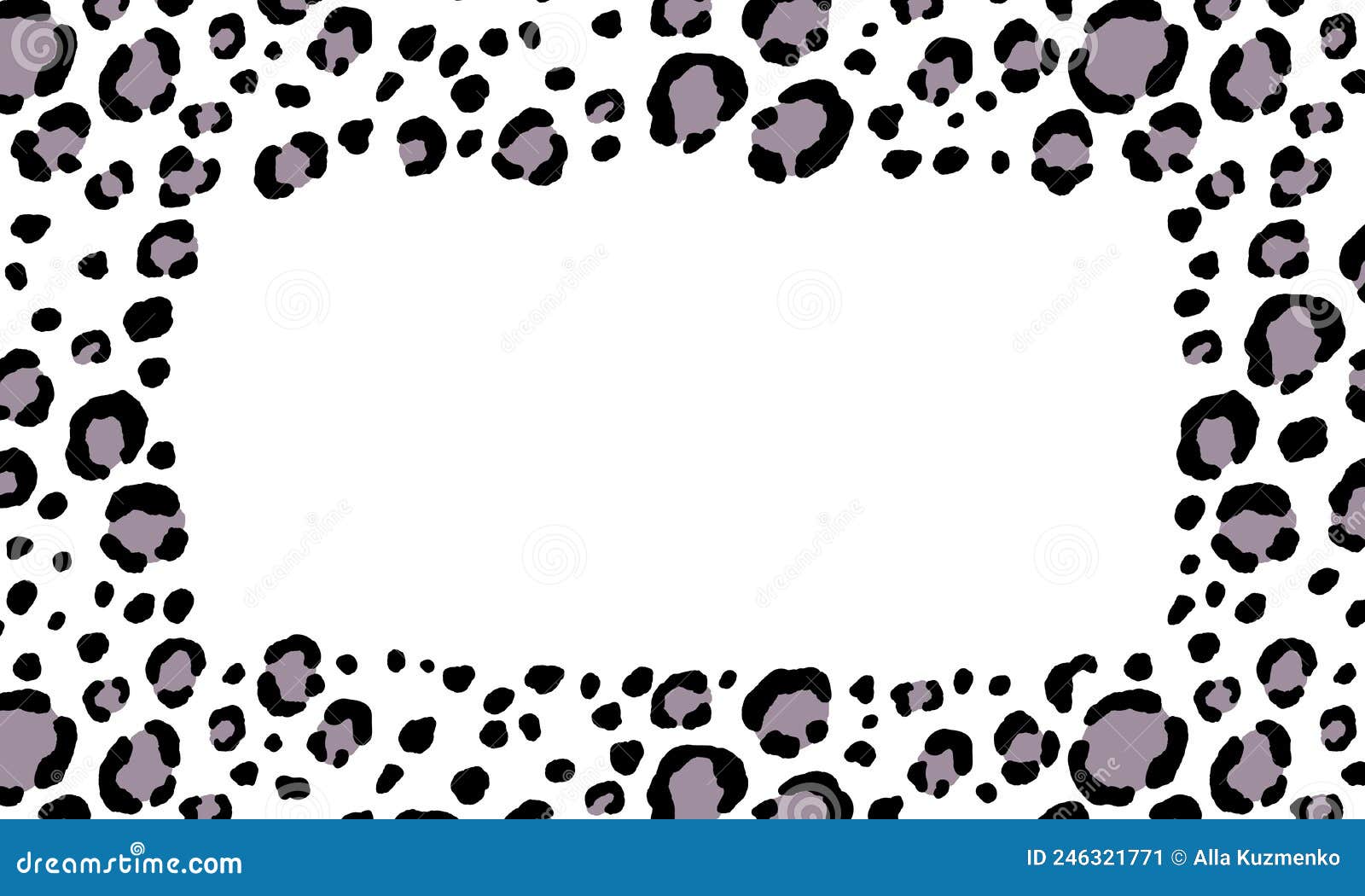 Black and White Frame with Modern Ornament of Stylized Leopard Skin ...