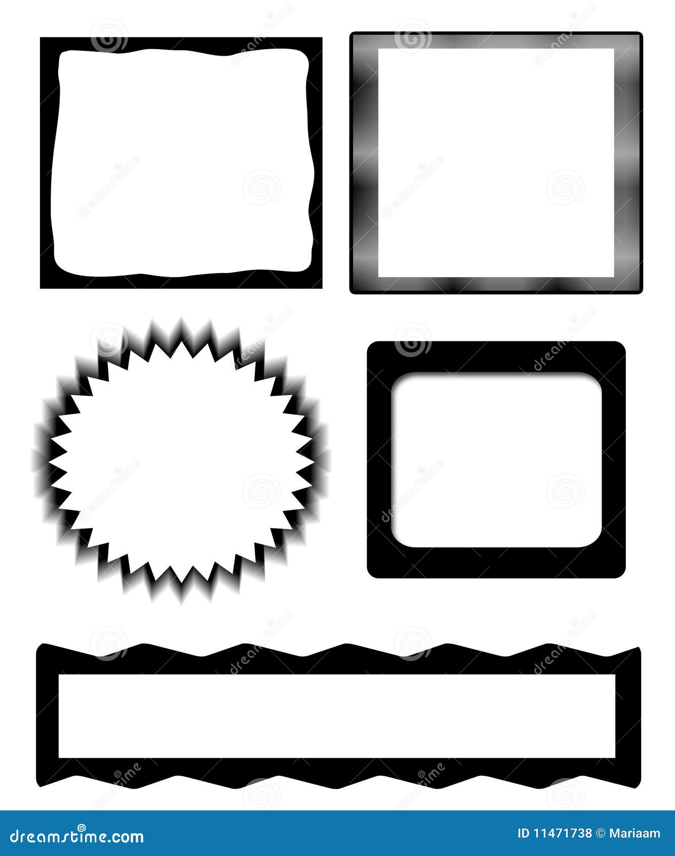 Black & White Frame Set Stock Illustration - Illustration of abstract ...