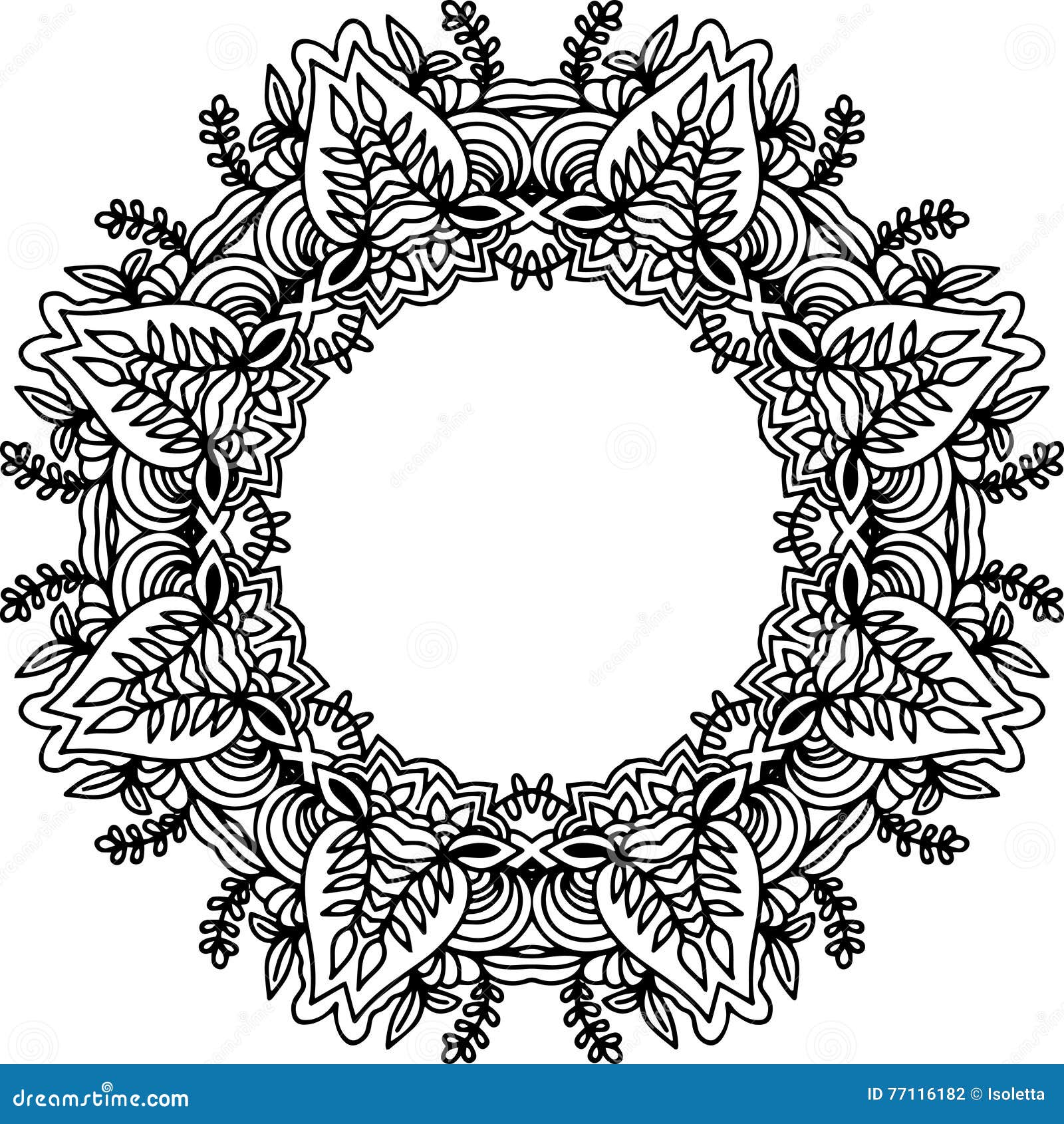 Black and white frame stock vector. Illustration of flower - 77116182