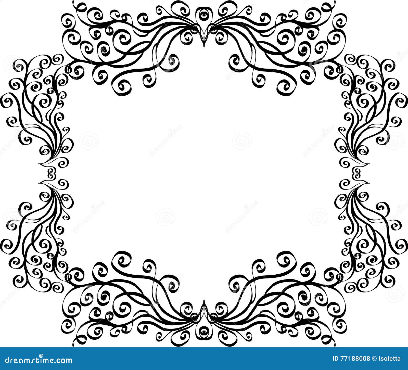 Black and white frame stock vector. Illustration of garden - 77188008