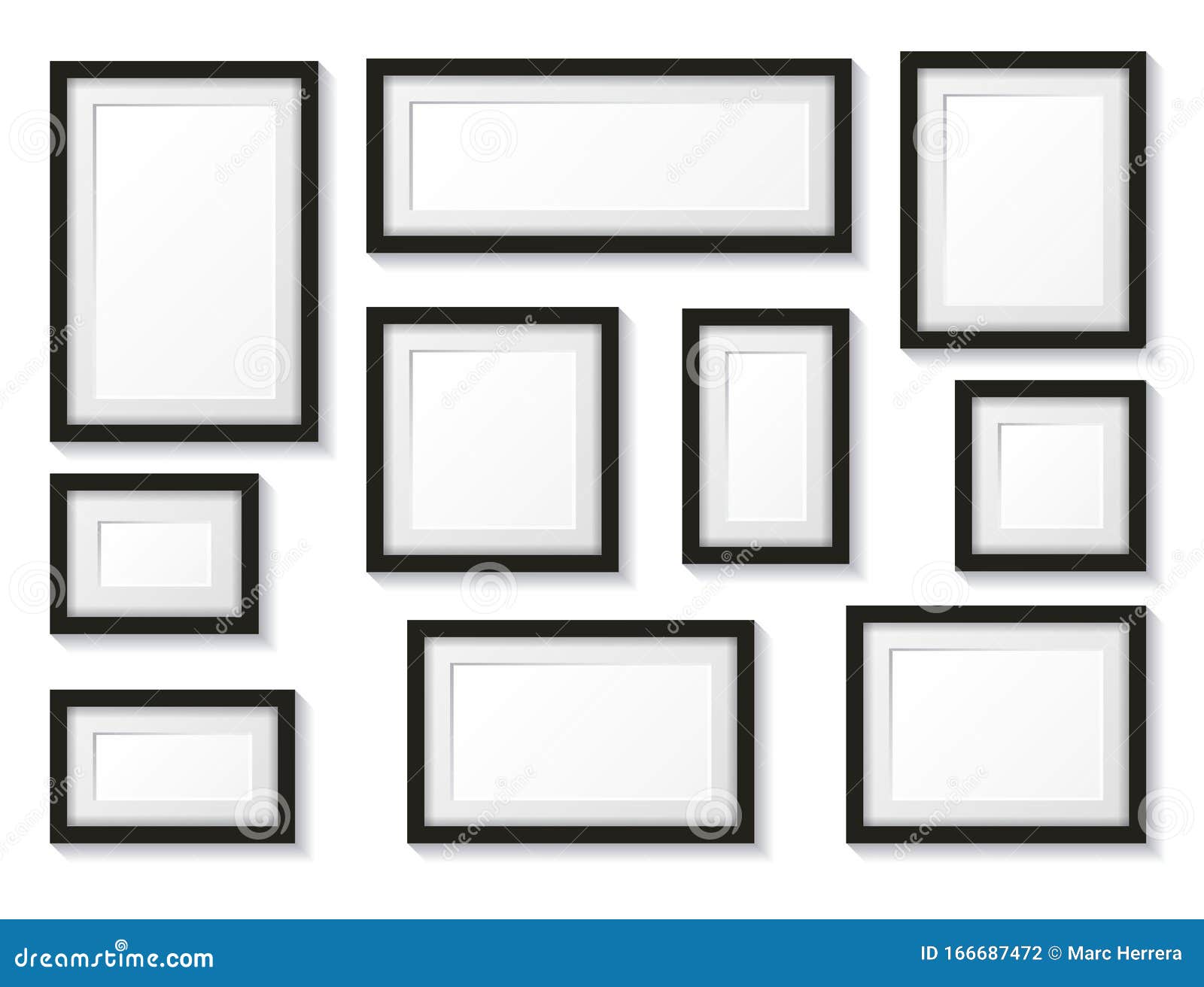 Black and white frames set stock illustration. Illustration of divider ...