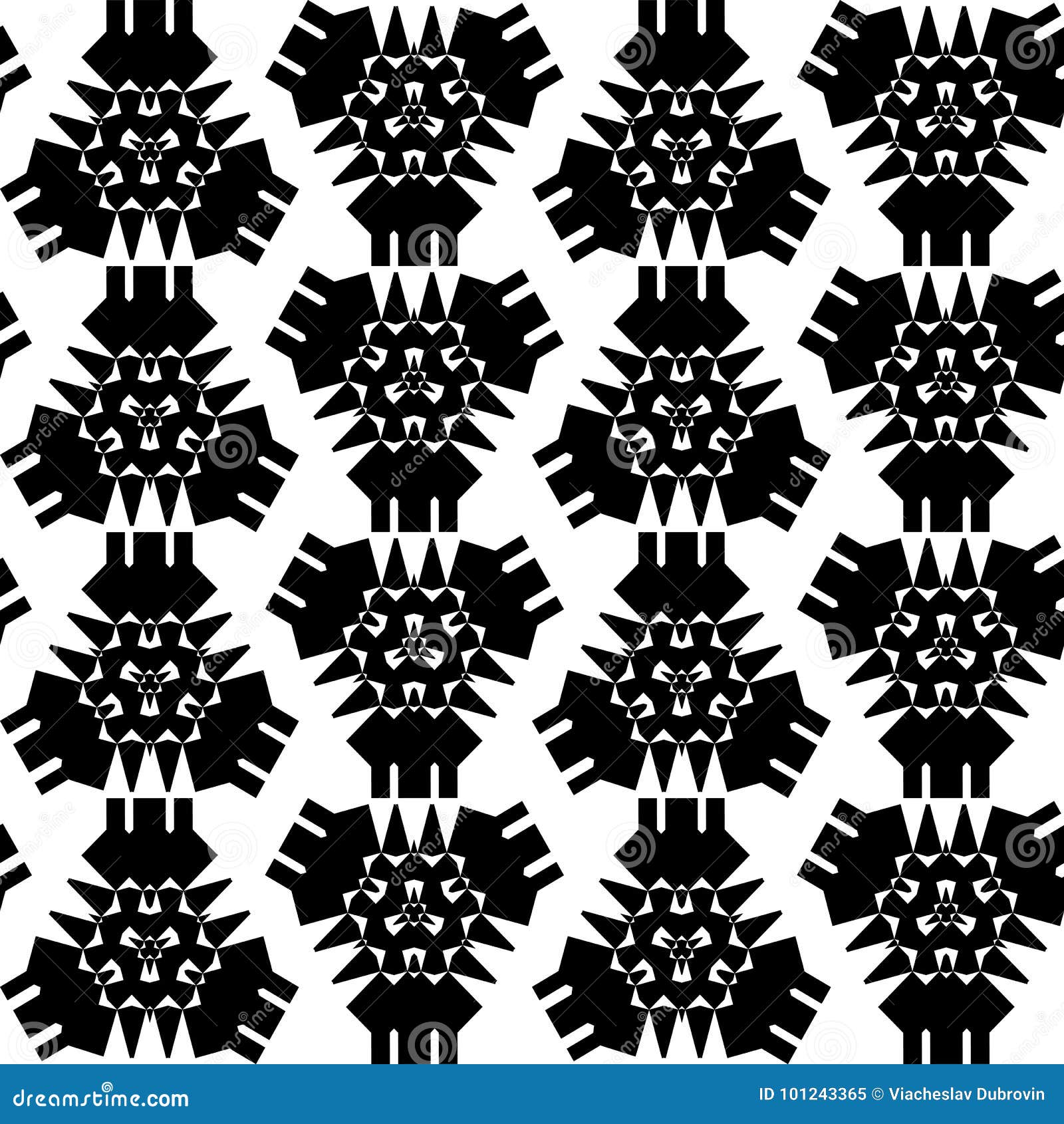 Black and White Futuristic Pattern. Abstract Geometric Seamless Pattern ...