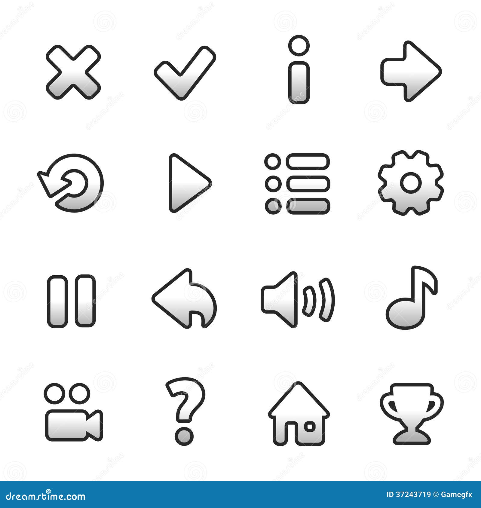 Black and white game icons stock illustration. Illustration of shiny ...