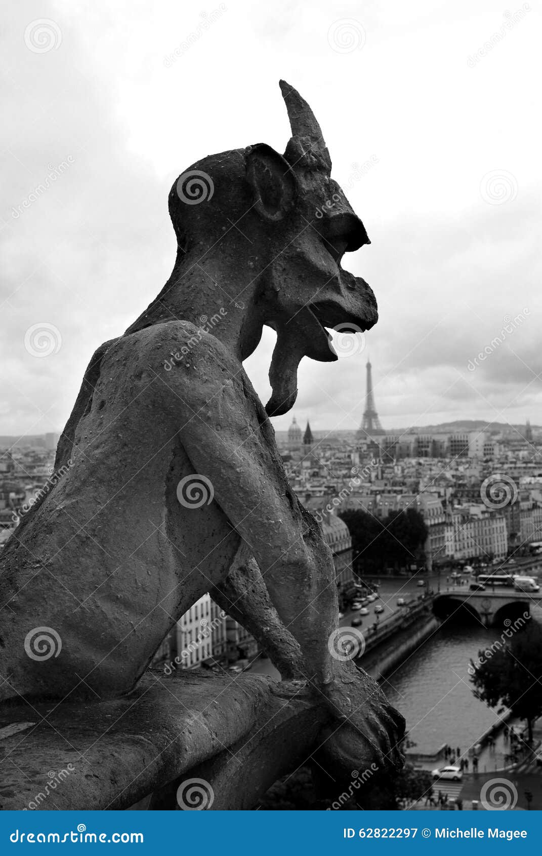 Black and White Gargoyle stock image. Image of cityscape - 62822297