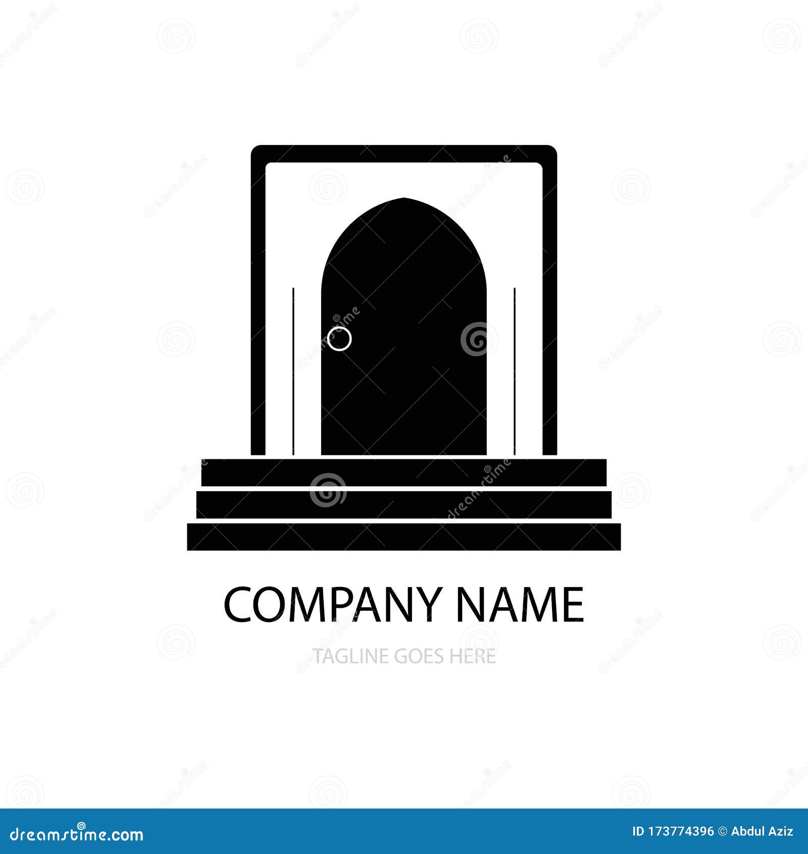 Black gate logo vector stock vector. Illustration of isolated - 173774396