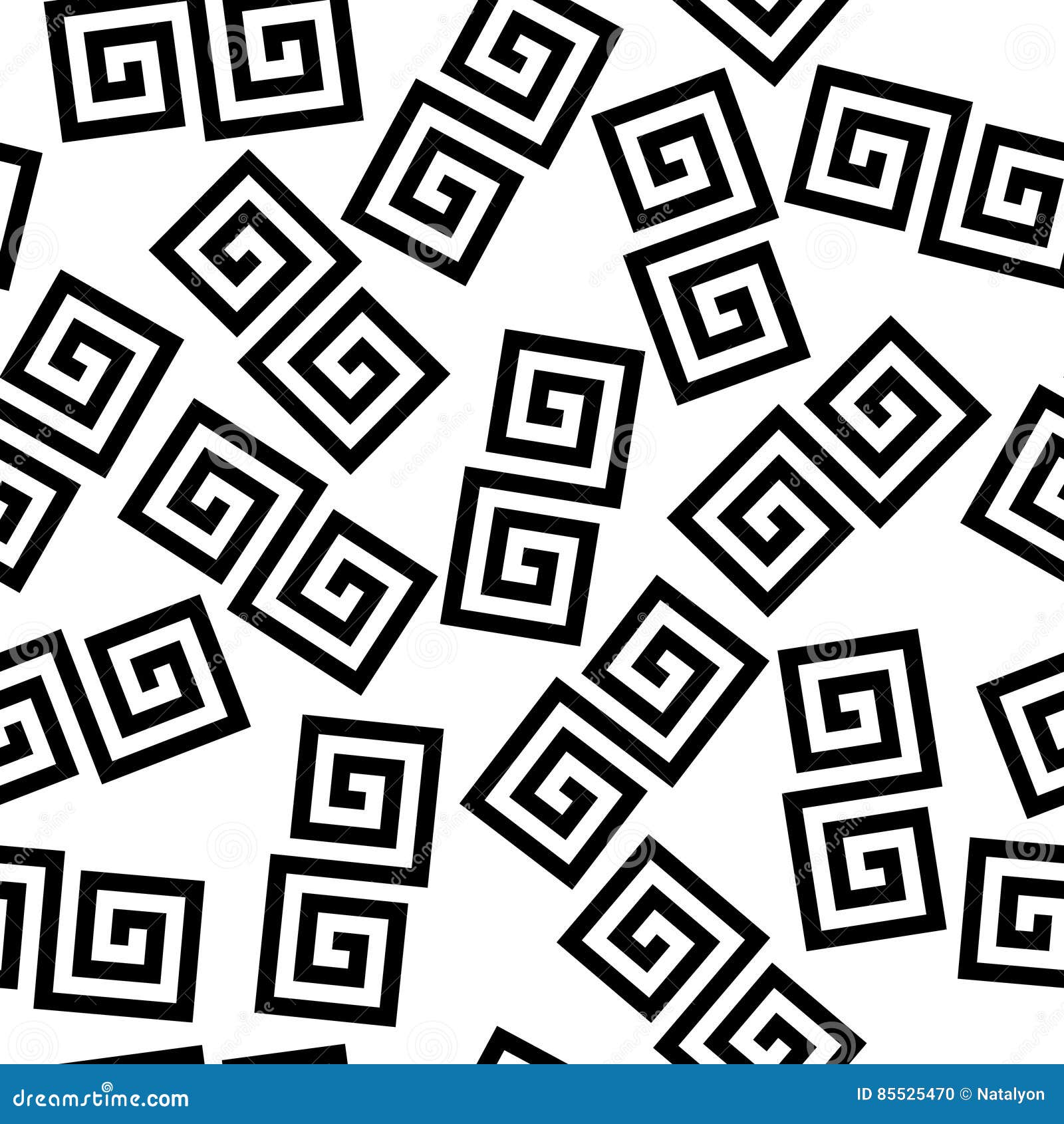 Black and White Geometric Greek Meander Spiral Chaotic Seamless Pattern ... Black and White Geometric Greek Meander Spiral Chaotic Seamless Pattern ...