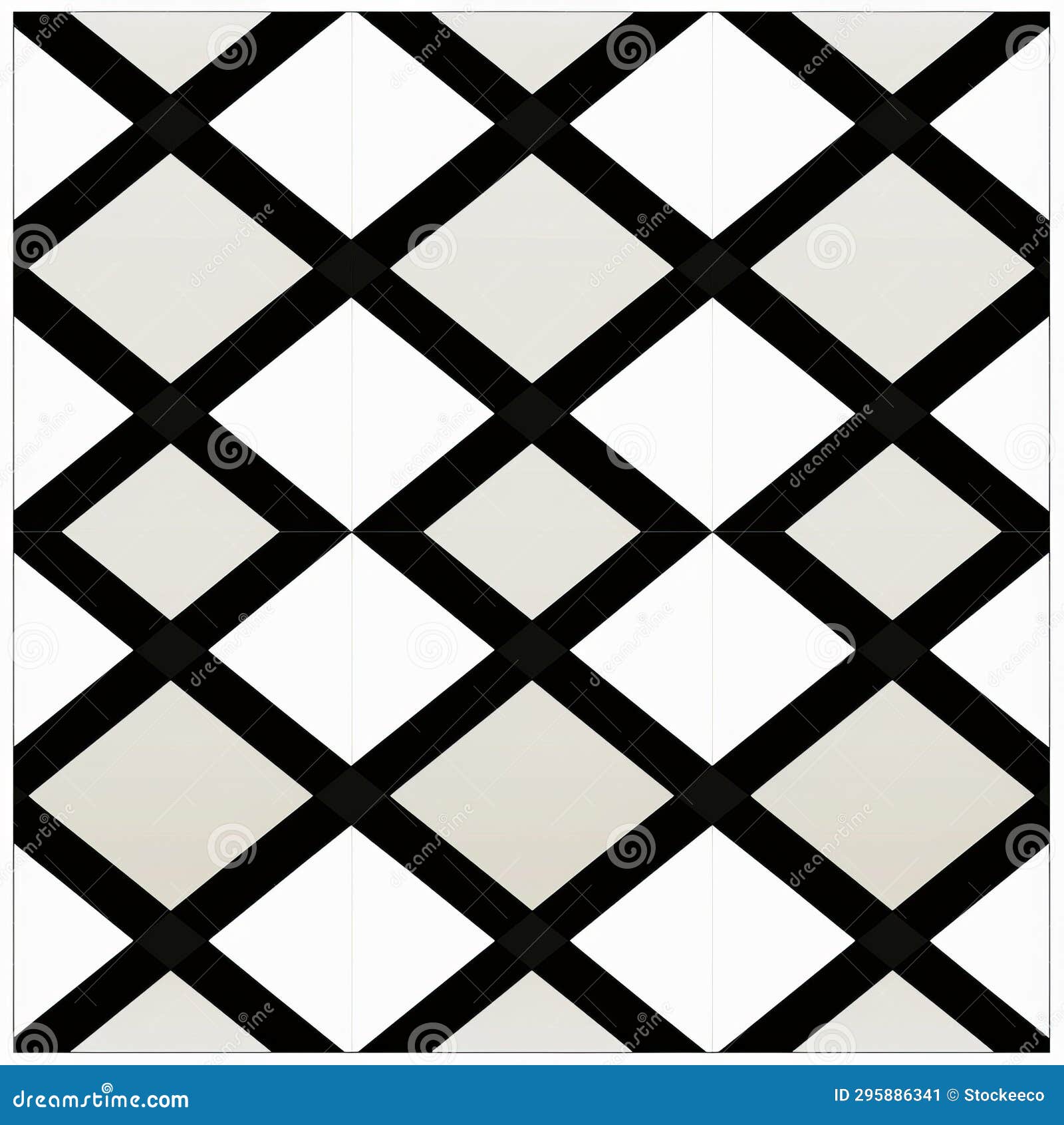 Symmetrical Arrangement of White and Black Diamond Tiles Stock ...