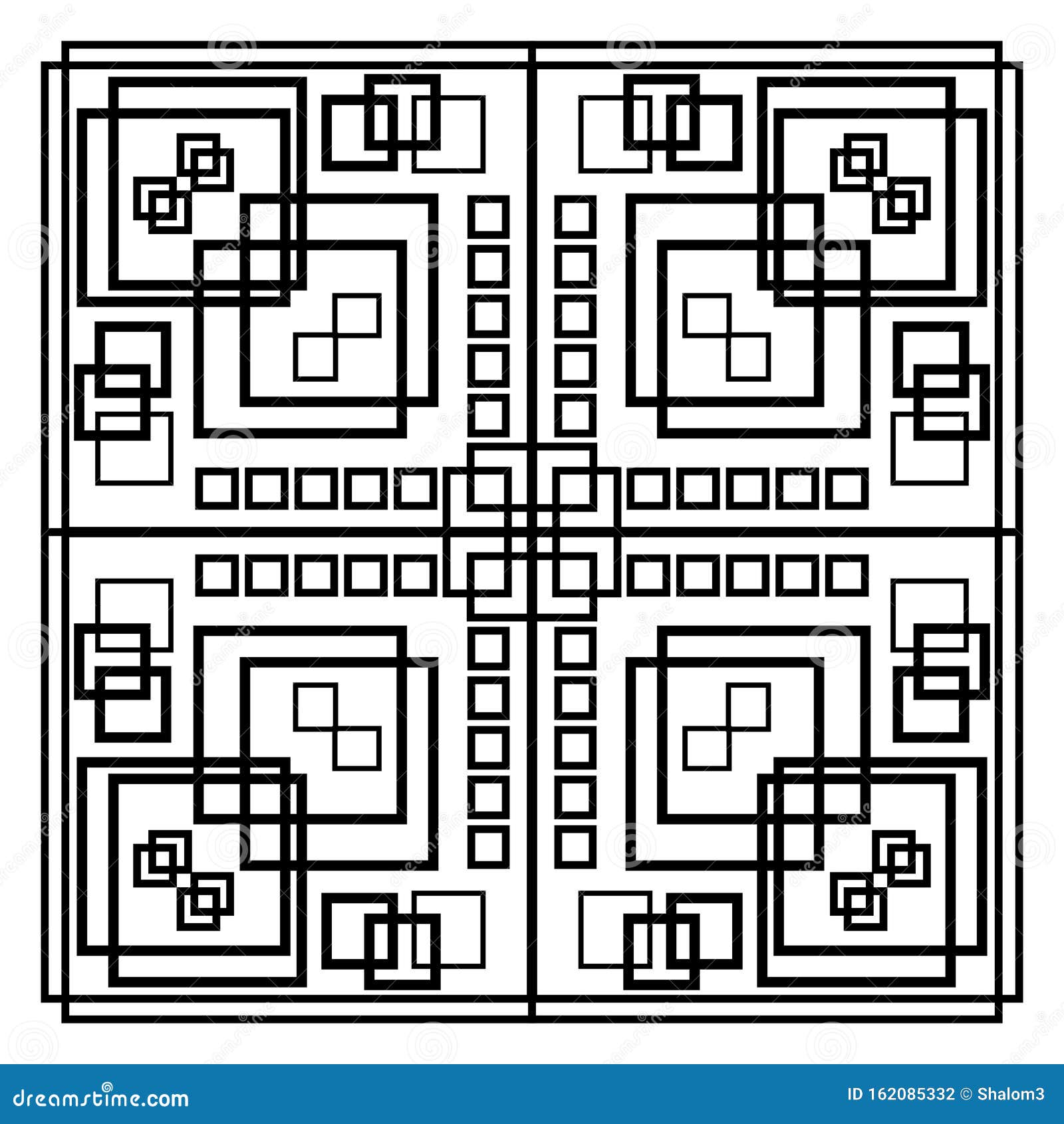 Black and White Geometric Patterns Composed of Symmetric Placed Squares ...