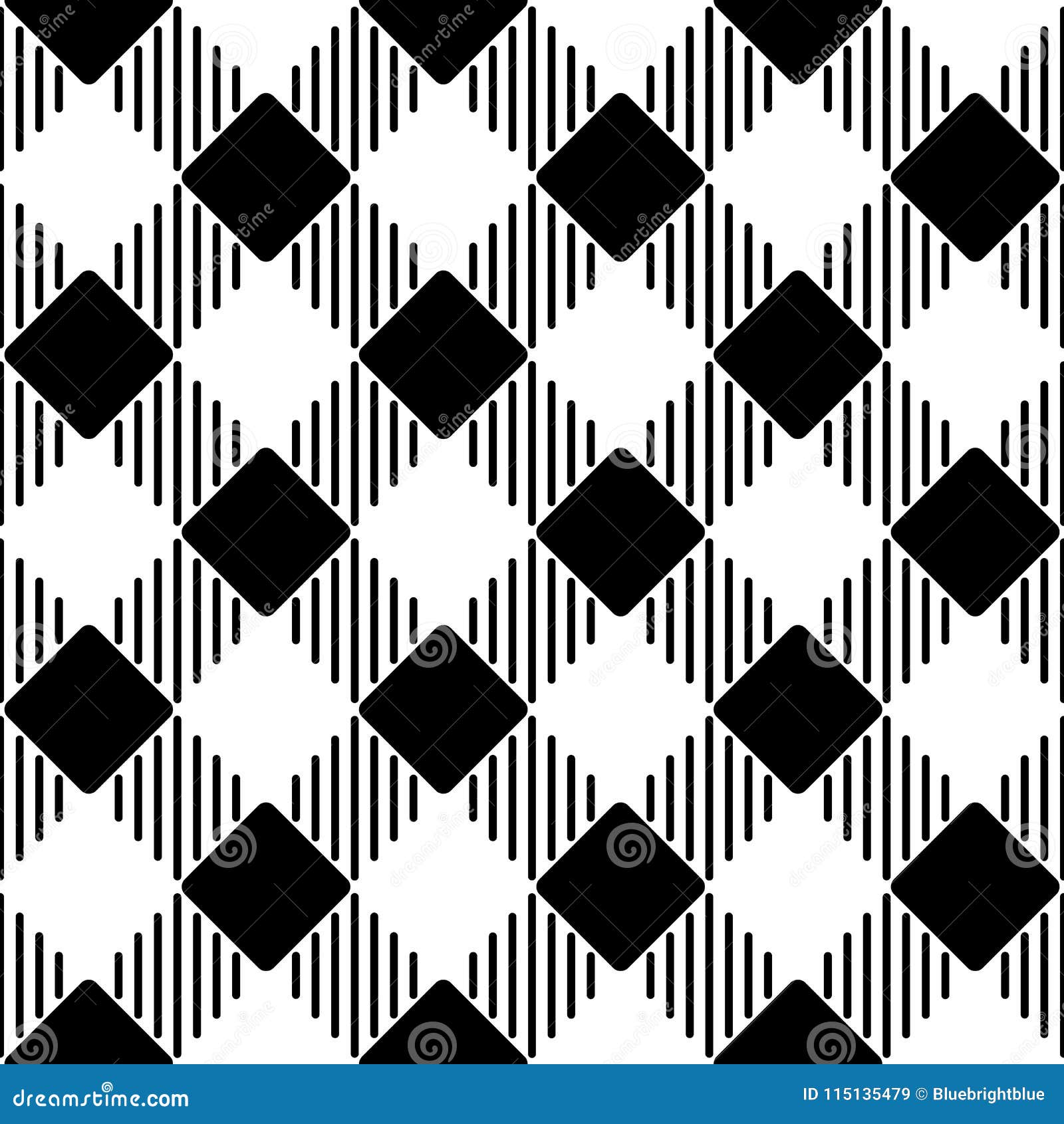 Retro Inspired Black and White Pattern Stock Vector - Illustration of ...