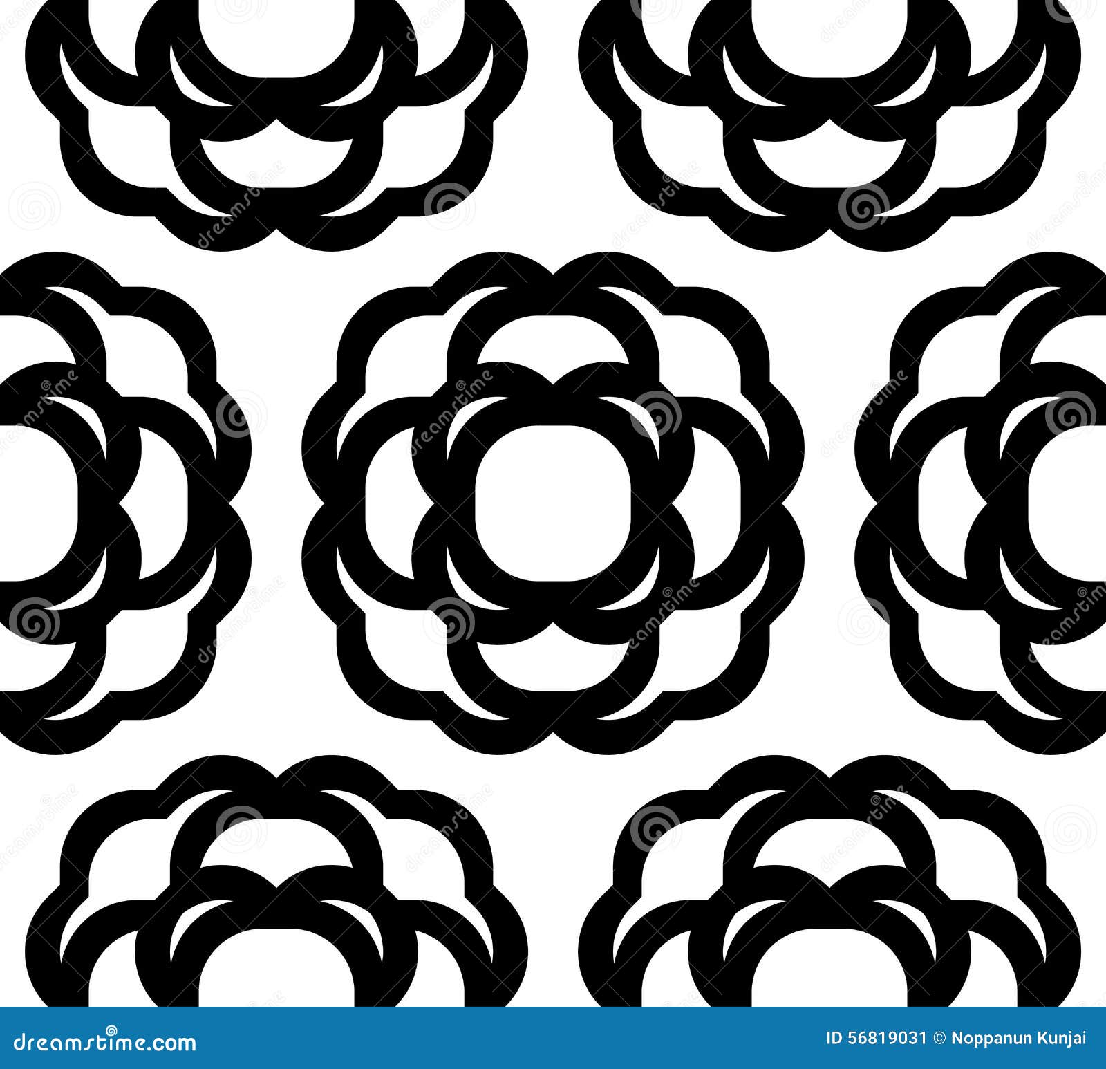 Black and White Geometric Seamless Pattern Chinese Style, Abstra Stock ...