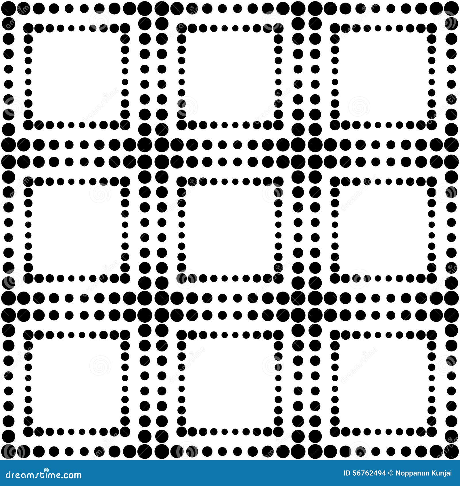 Black and White Geometric Seamless Pattern with Circle, Abstract Stock ...