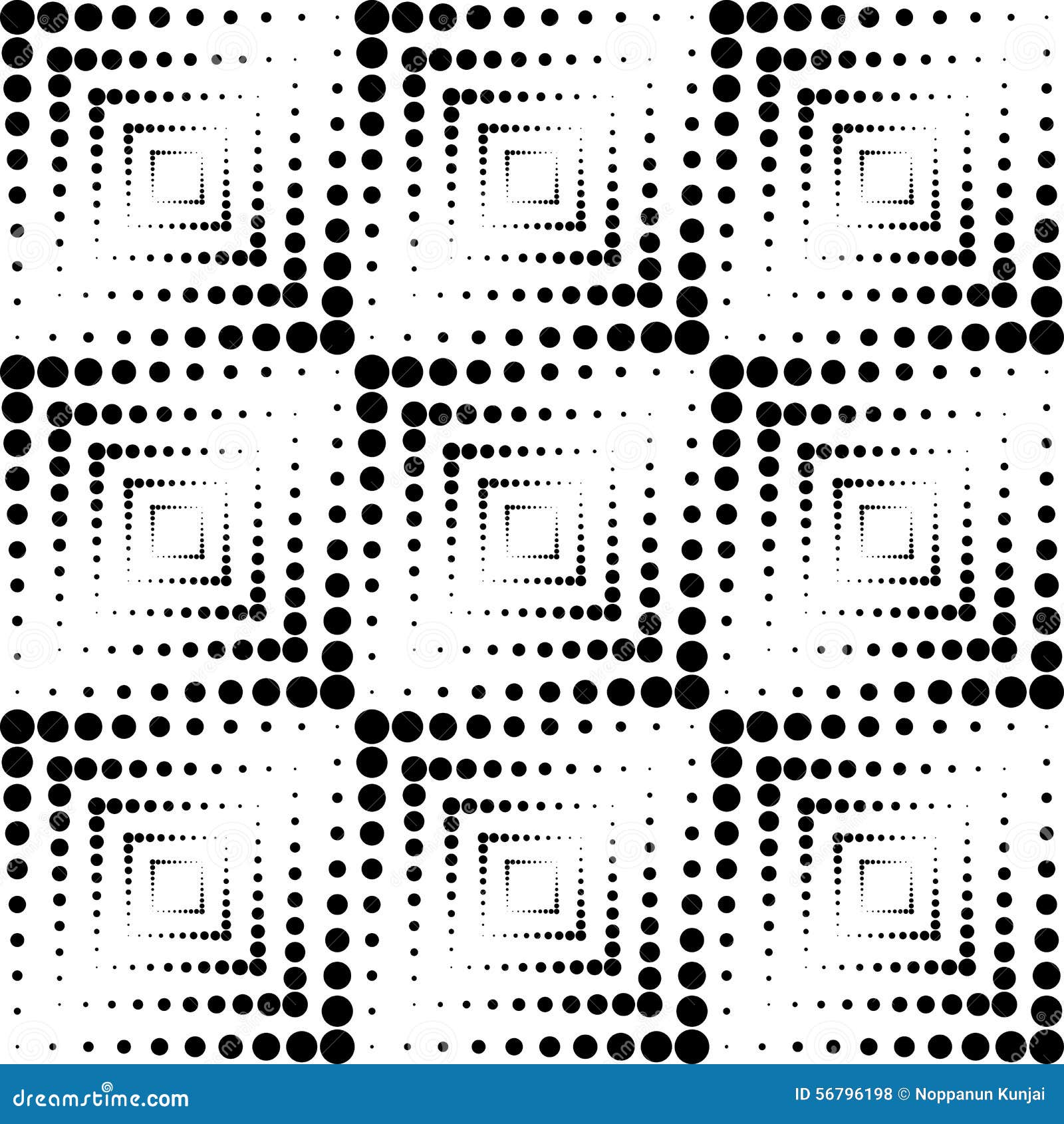 Black and White Geometric Seamless Pattern with Circle, Abstract Stock ...
