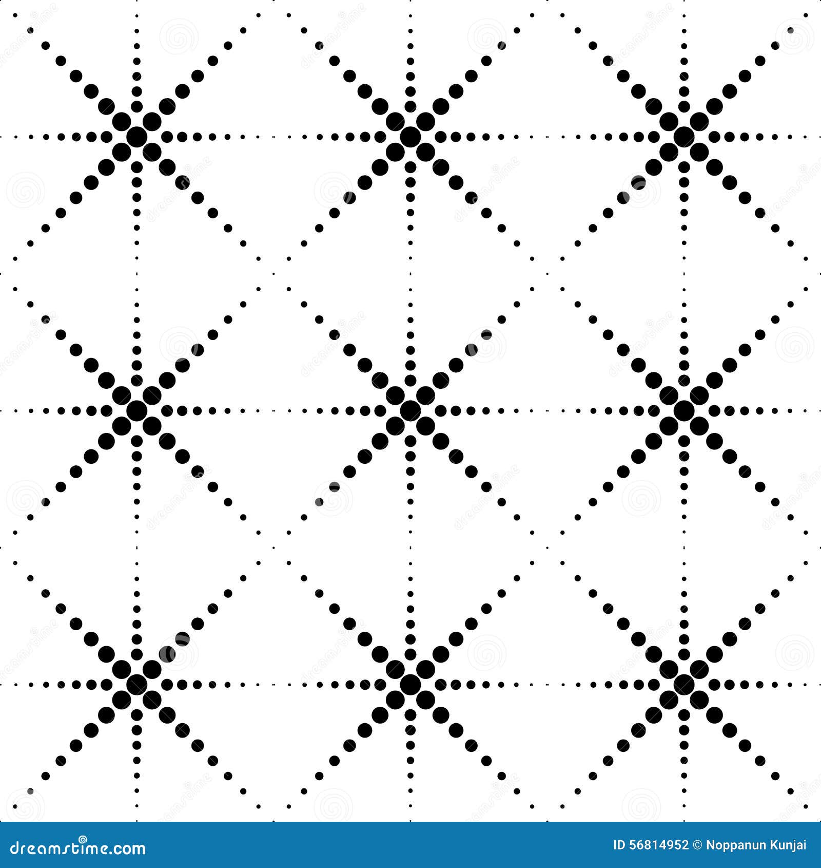 Black and White Geometric Seamless Pattern with Circle, Abstract Stock ...