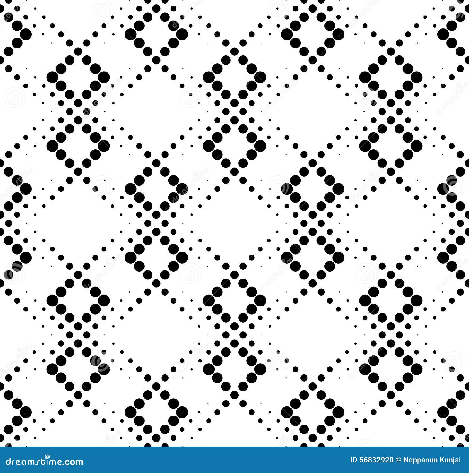 Black and White Geometric Seamless Pattern with Circle, Abstract Stock ...