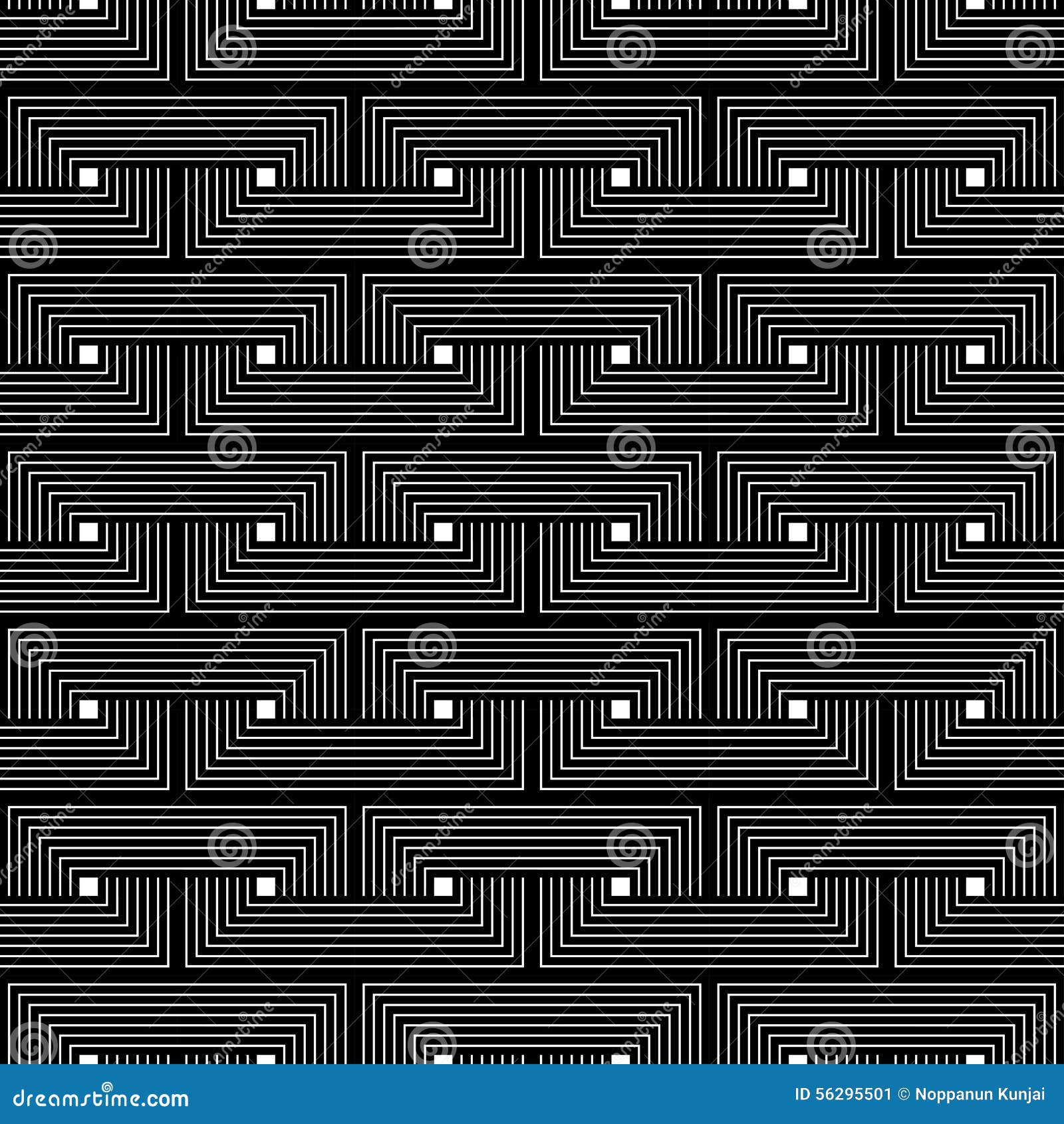 Black and White Geometric Seamless Pattern with Line. Stock Vector ...