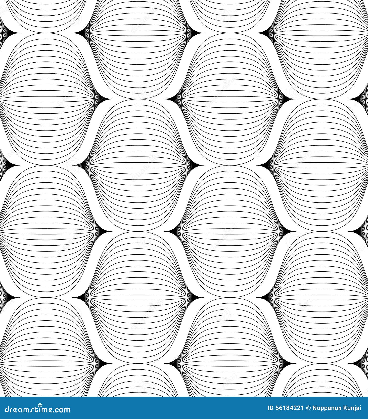 Black and White Geometric Seamless Pattern with Line. Stock Vector ...