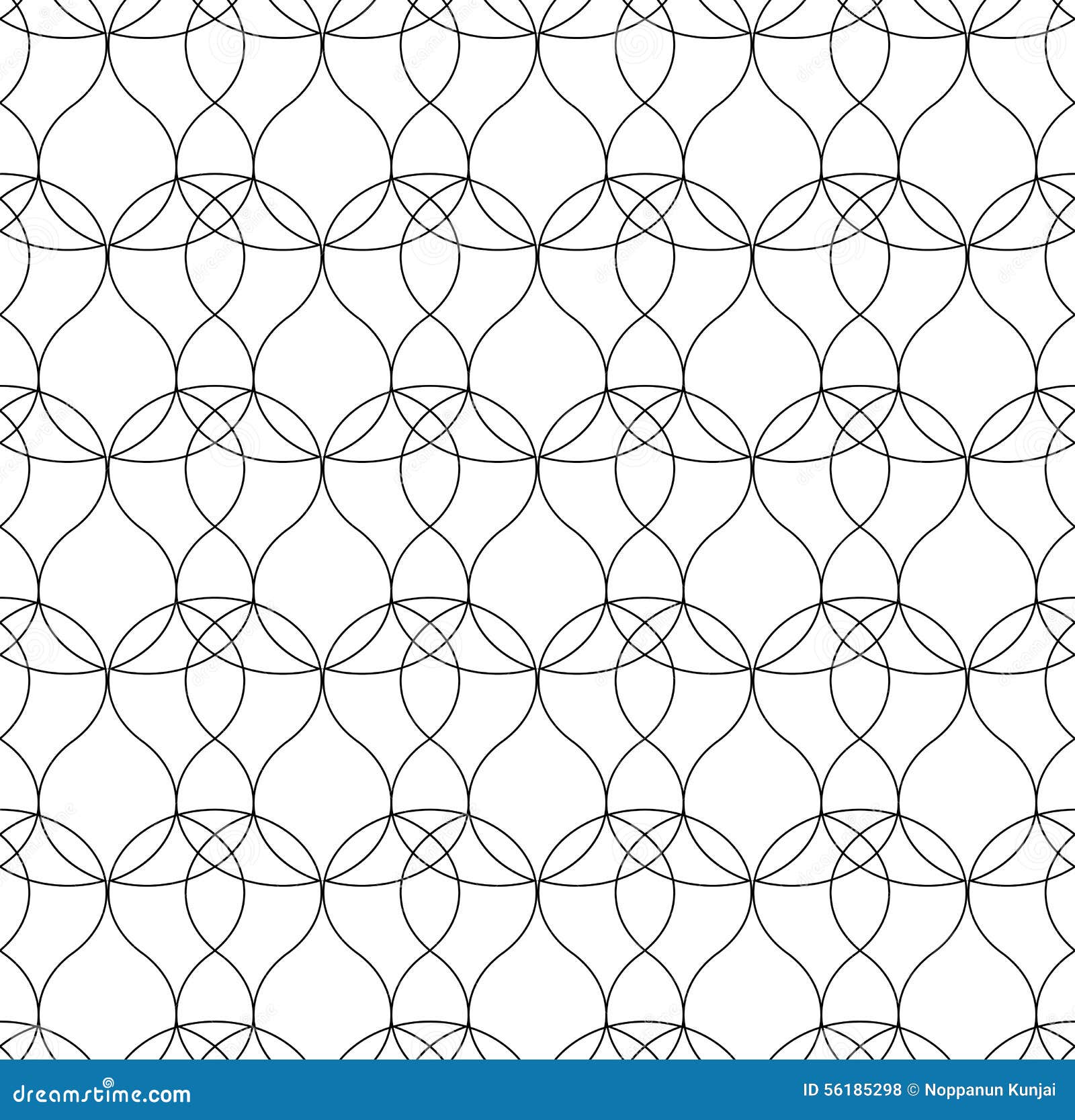 Black and White Geometric Seamless Pattern with Line. Stock Vector ...