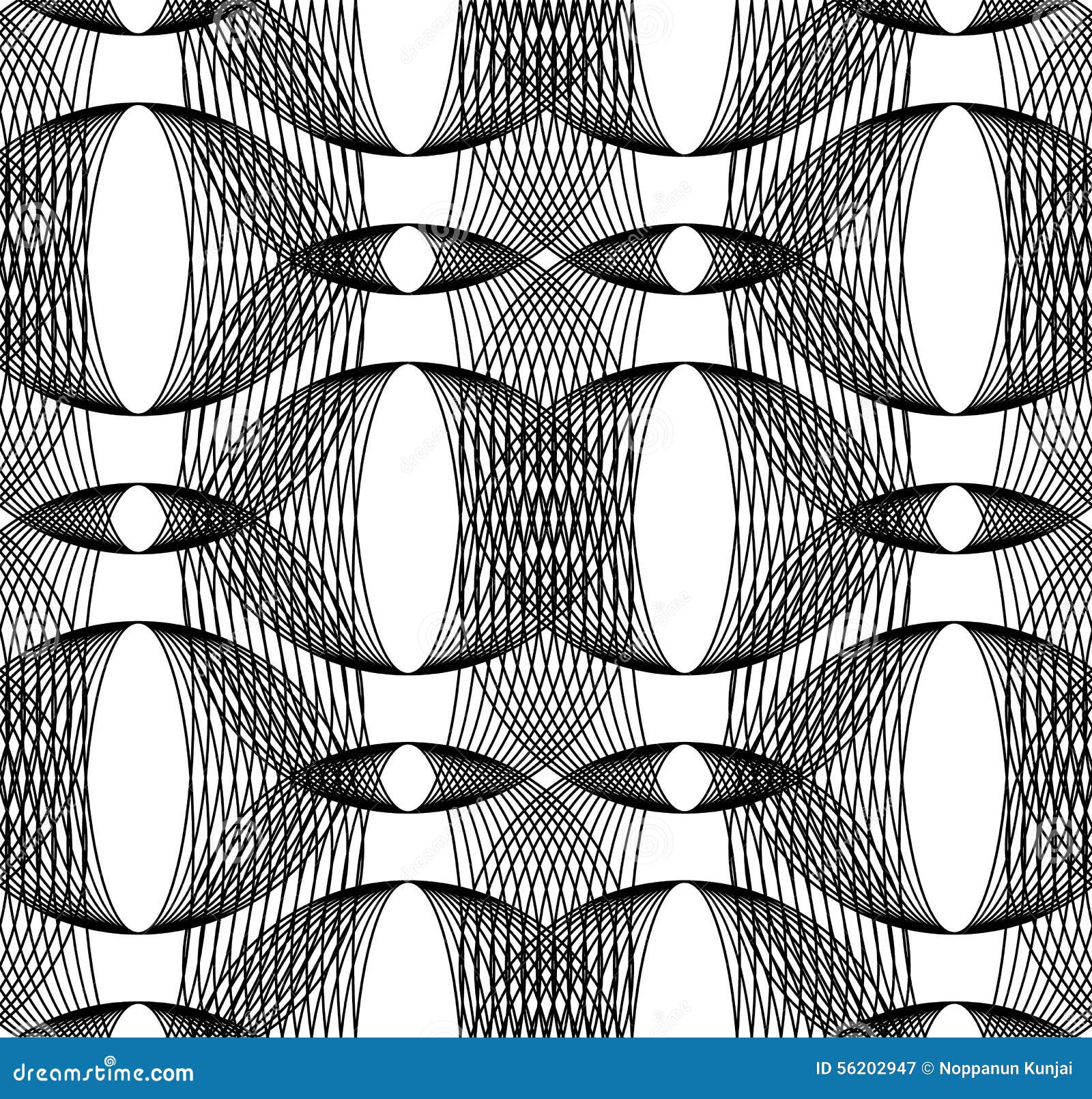 Black and White Geometric Seamless Pattern with Line. Stock Vector ...