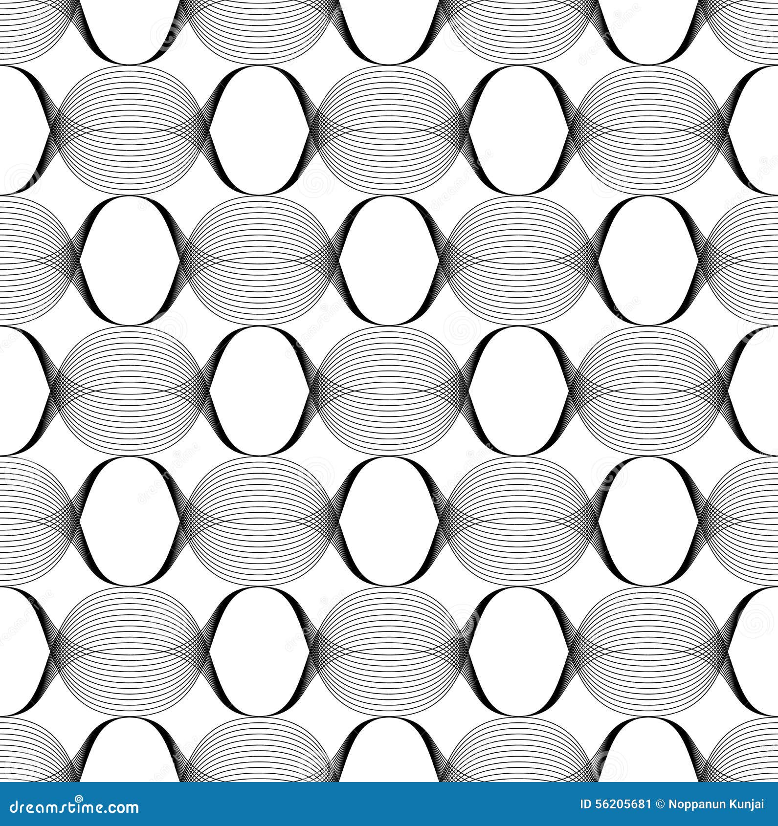 Black and White Geometric Seamless Pattern with Line. Stock Vector ...