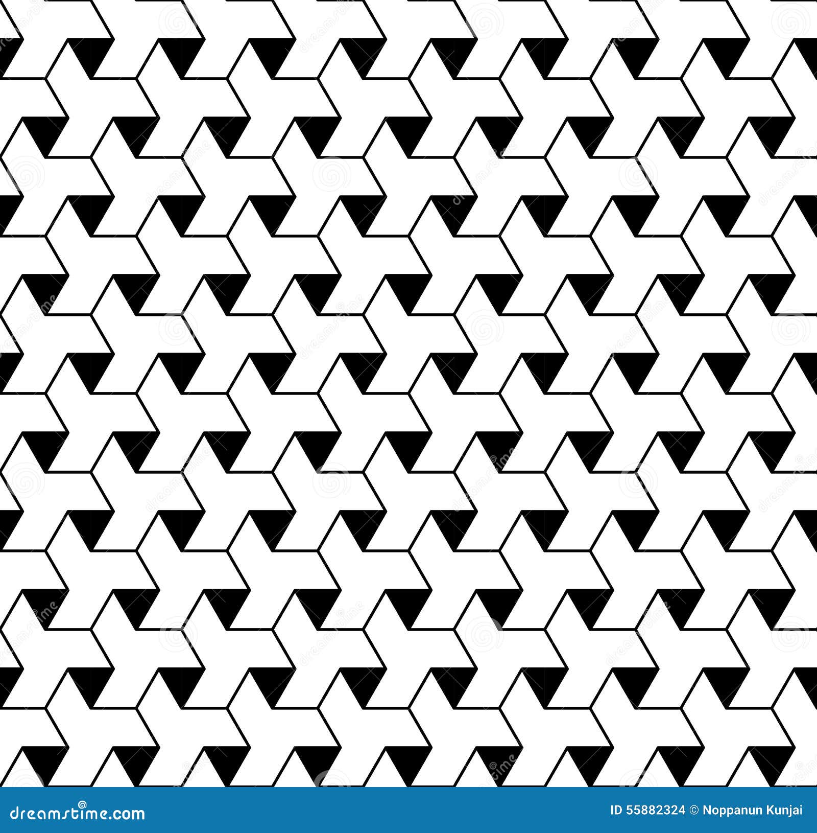 Black and White Geometric Seamless Pattern with Line and Triangle ...