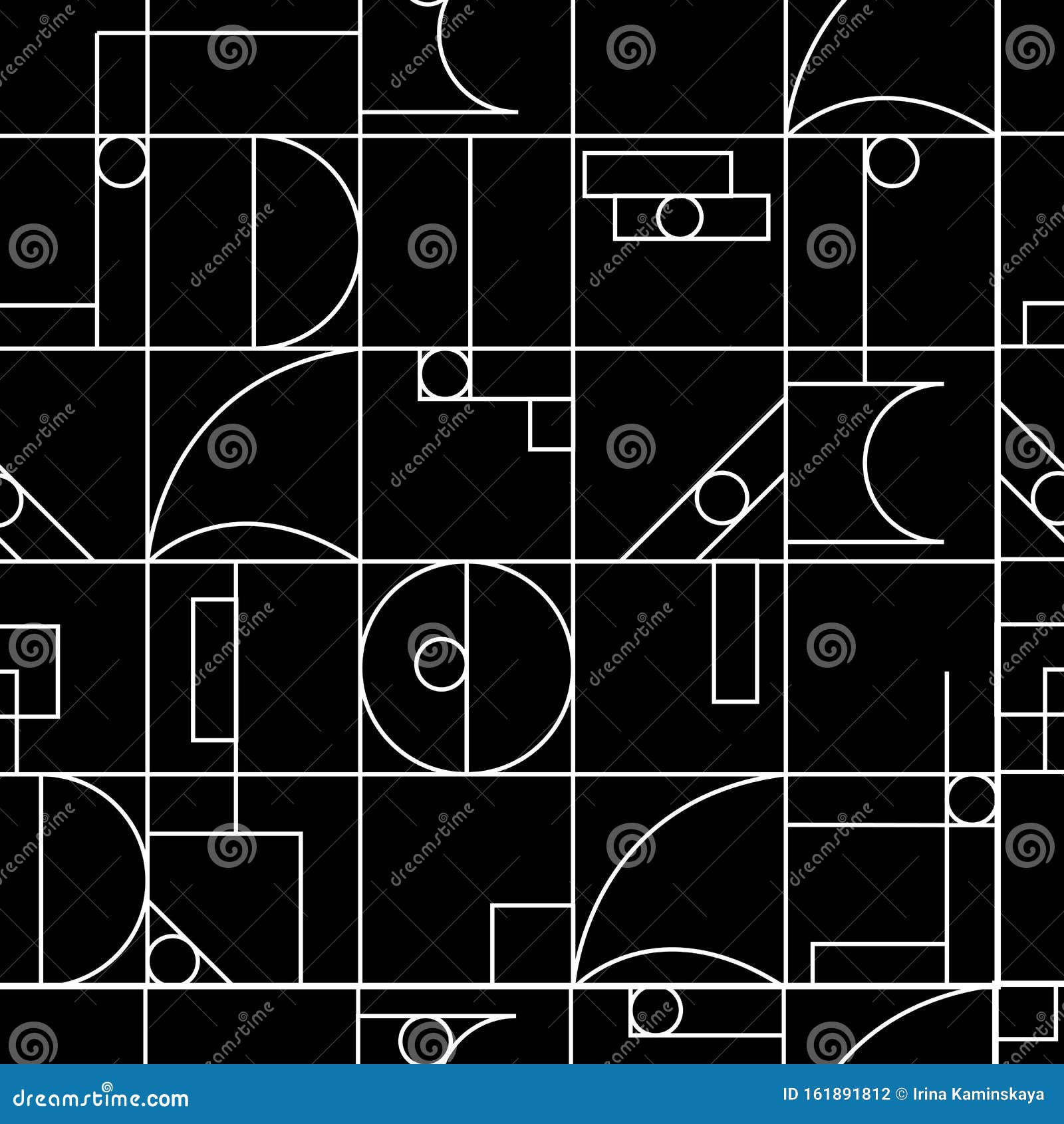 Black and White Geometric Seamless Pattern. an Ordered Scheme of White ...