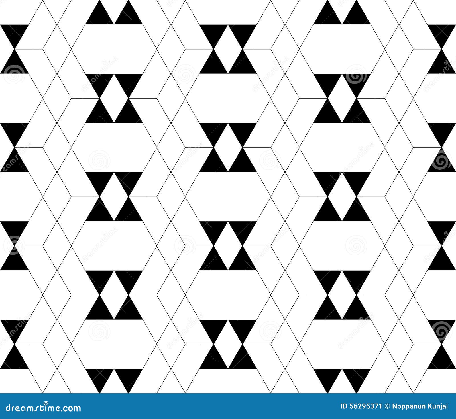 Black and White Geometric Seamless Pattern with Triangle and Trapezoid ...