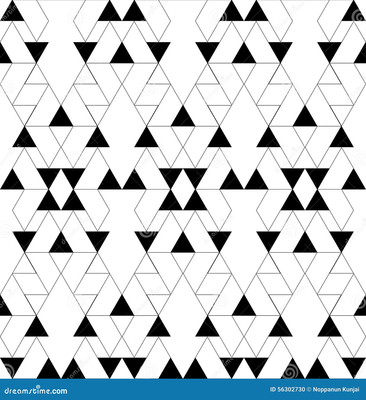 Black and White Geometric Seamless Pattern with Triangle and Trapezoid ...