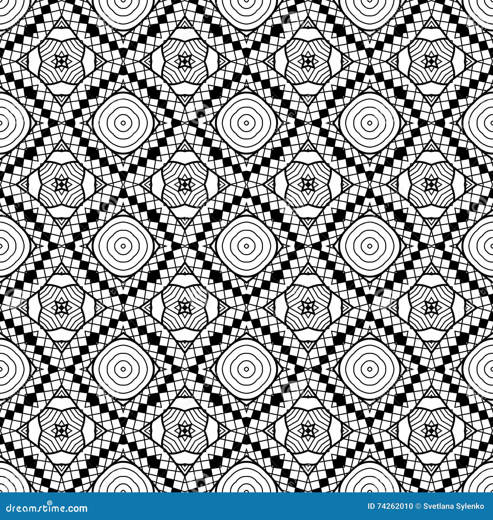 Black and White Geometric Seamless Patterns. Stock Vector ...