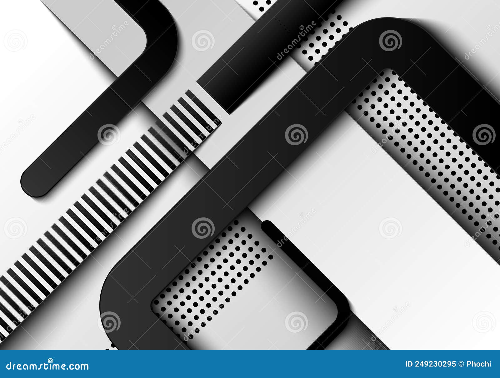 Black and White Geometric Square Line Elements Graphic Design ...