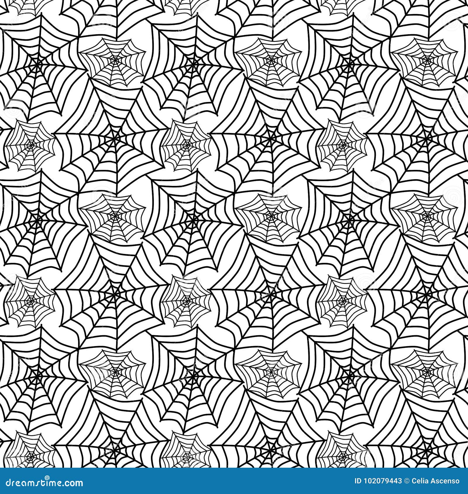 Spider Web Black And White Seamless Background Stock Illustration ...