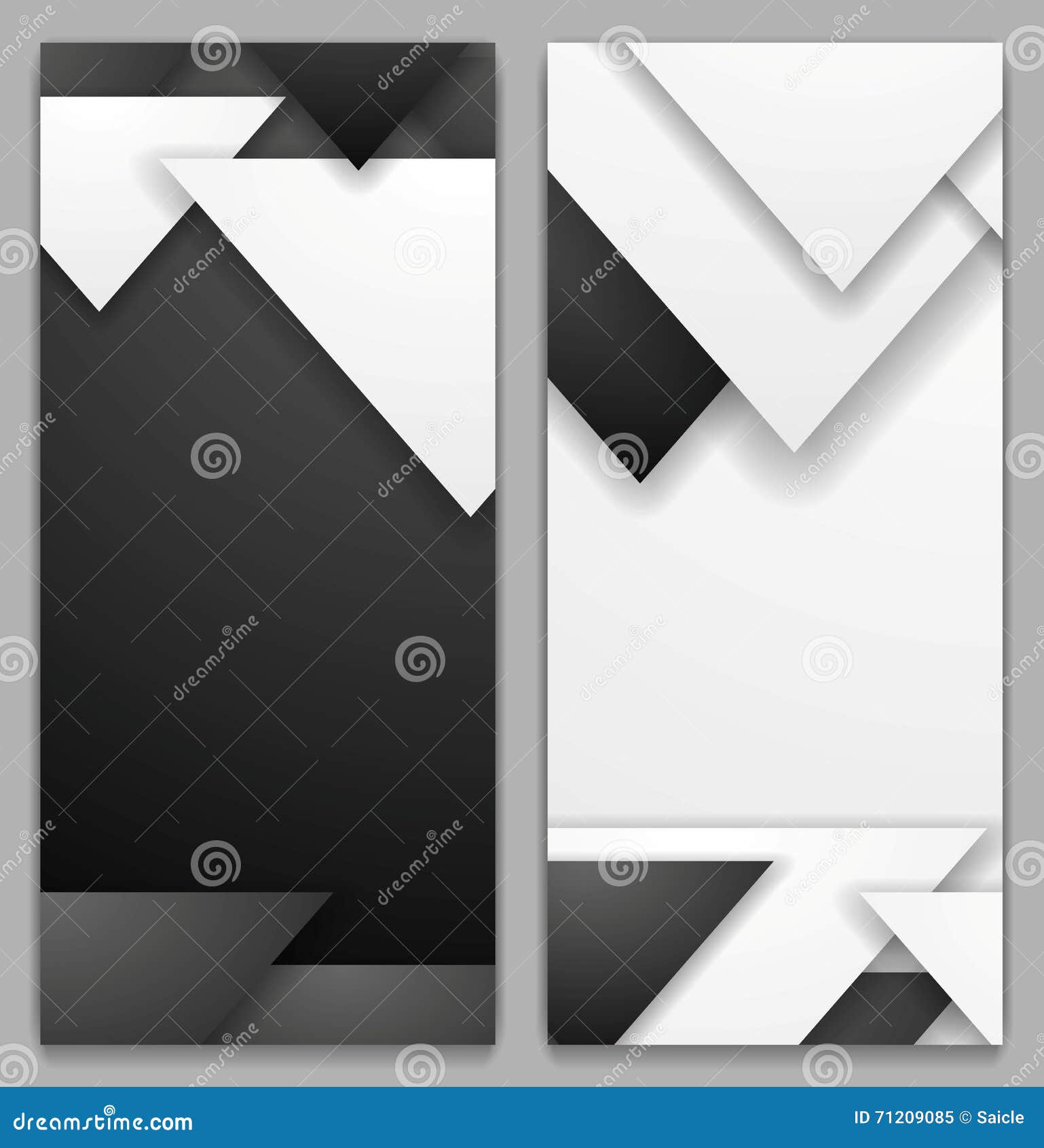 Black and White Geometric Tech Banners Stock Vector - Illustration of ...