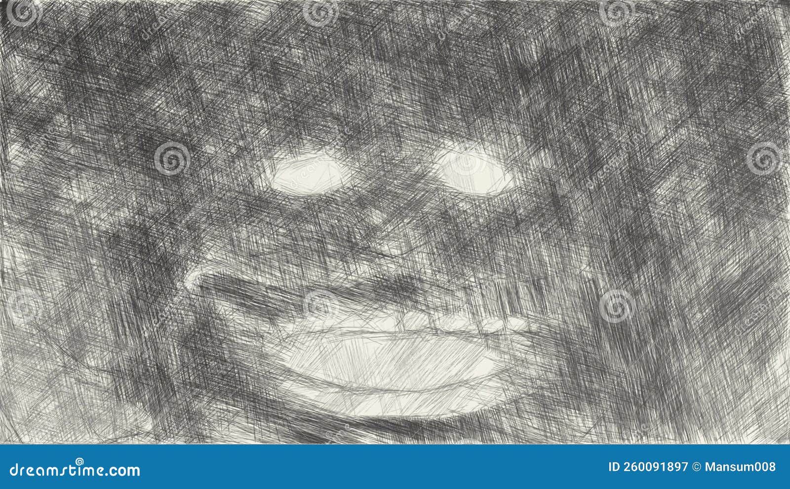 Black and White of Ghost Head in the Hell Stock Video - Video of style ...