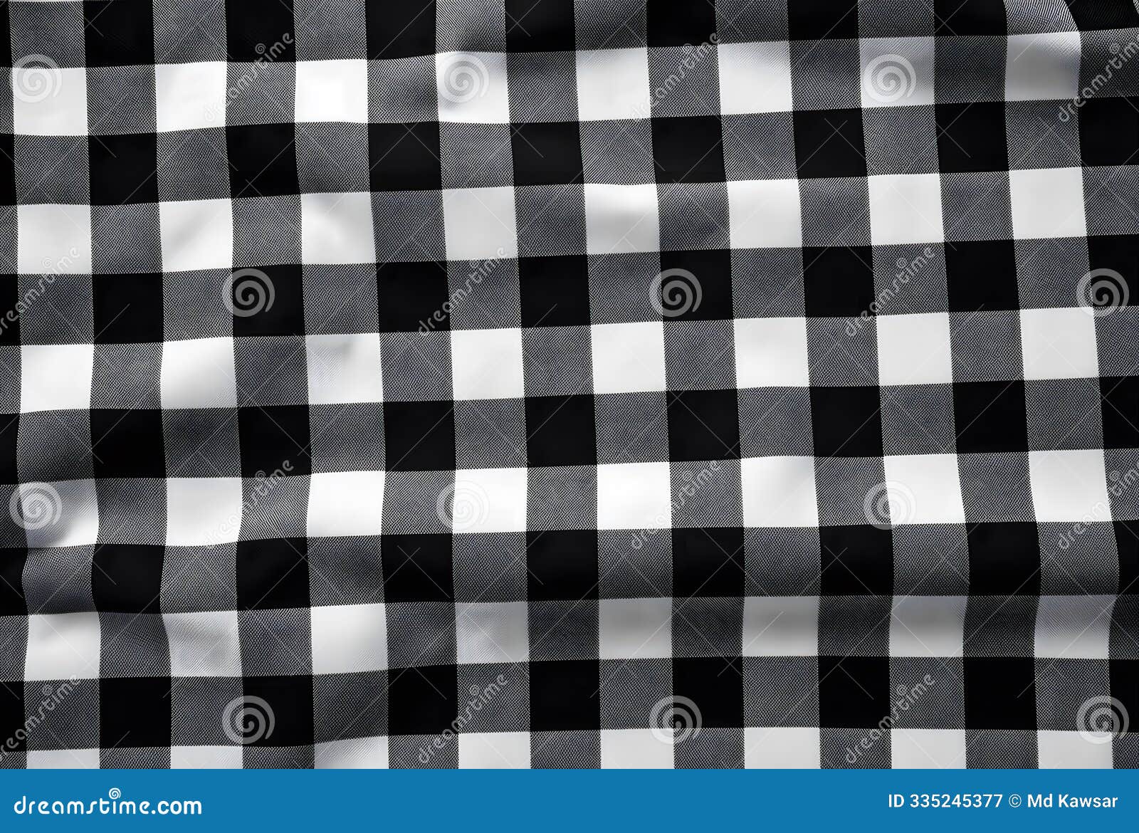 Black and White Gingham Fabric Texture Background Stock Illustration ...