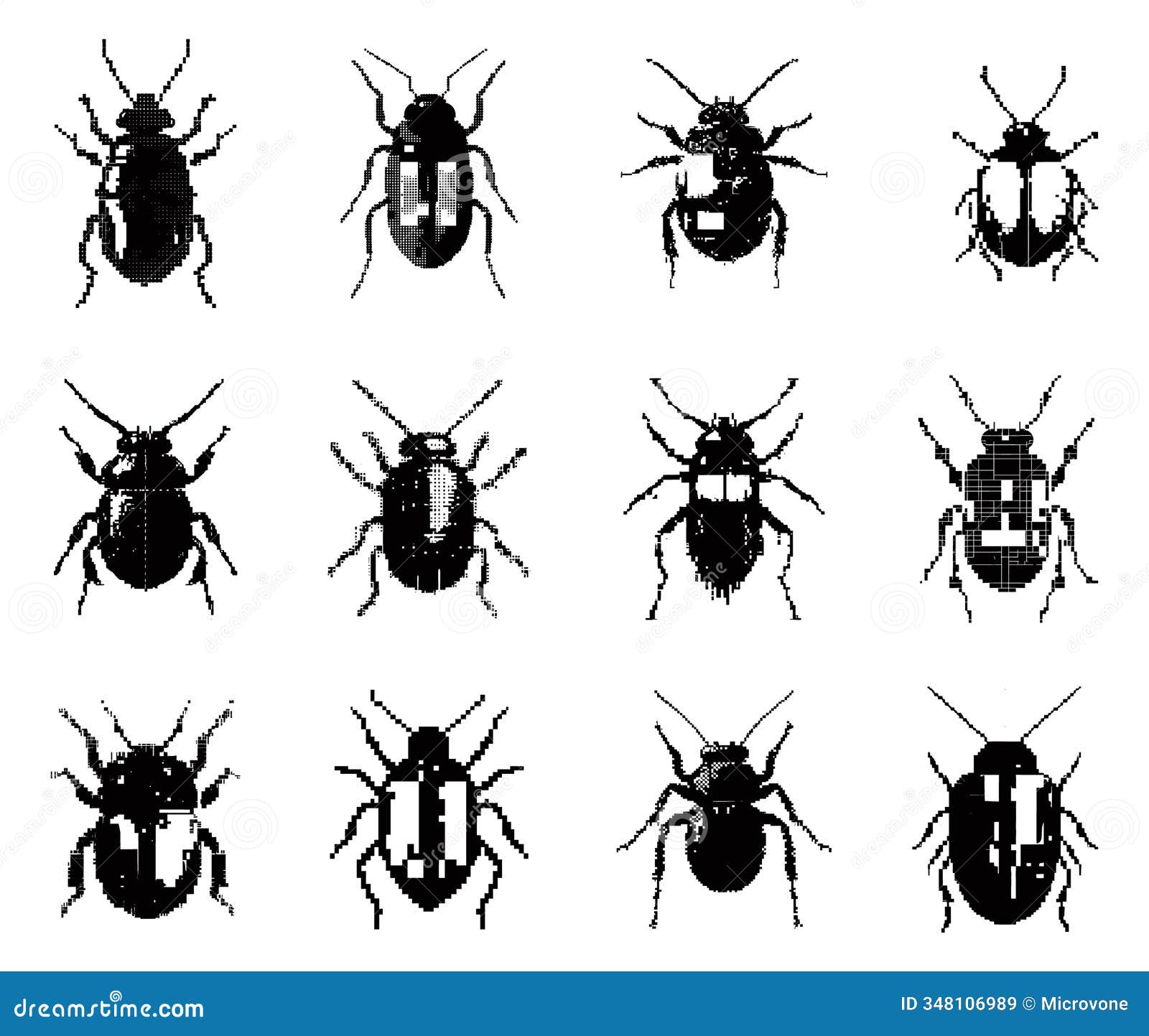 Pixelated Ladybug. Simple Pixel Art Red Ladybug With Black Spots And ...