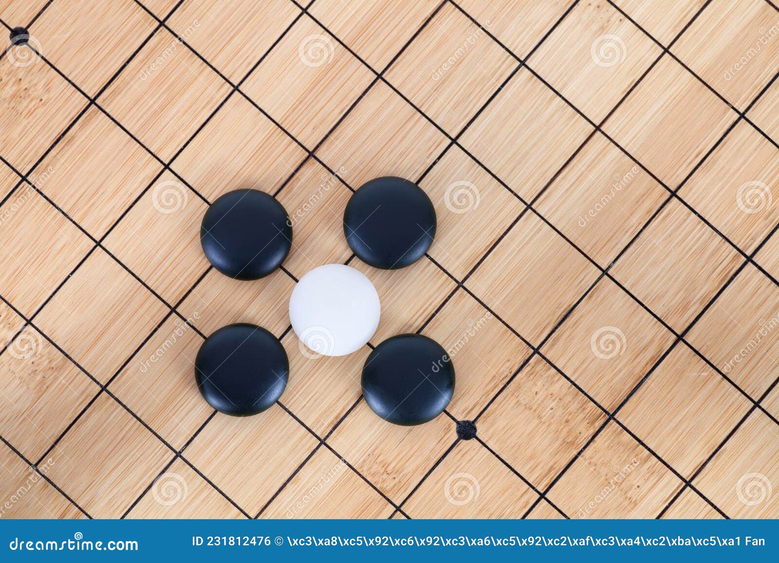Black and White Go Pieces on the Chessboard Stock Photo - Image of ...
