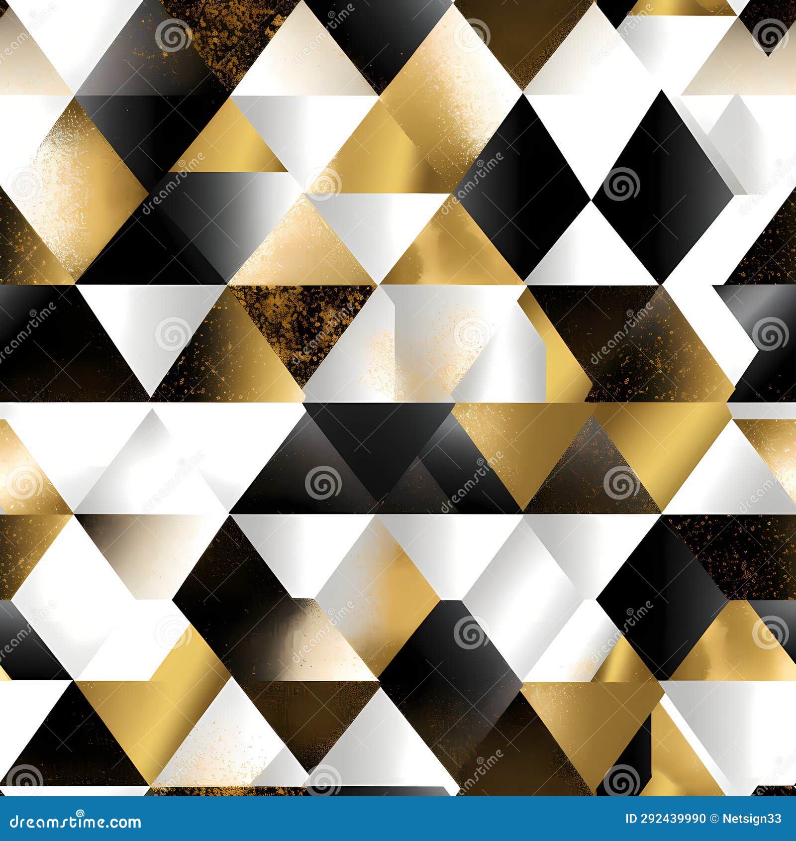 Black and White and Gold Diamond Pattern Stock Illustration ...