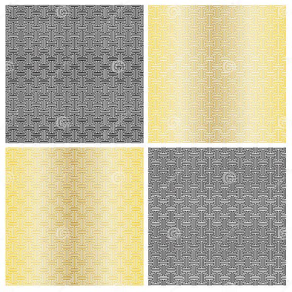 Black White Gold Seamless Fretwork Patterns Stock Illustration ...