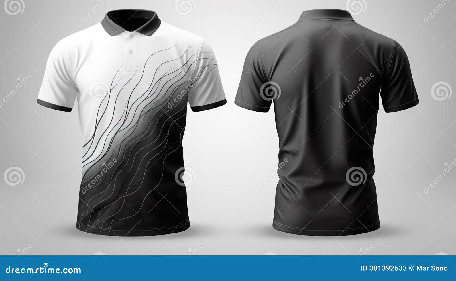 Black and White Golf Tee Shirts Front Back Design , Generate AI Stock ...