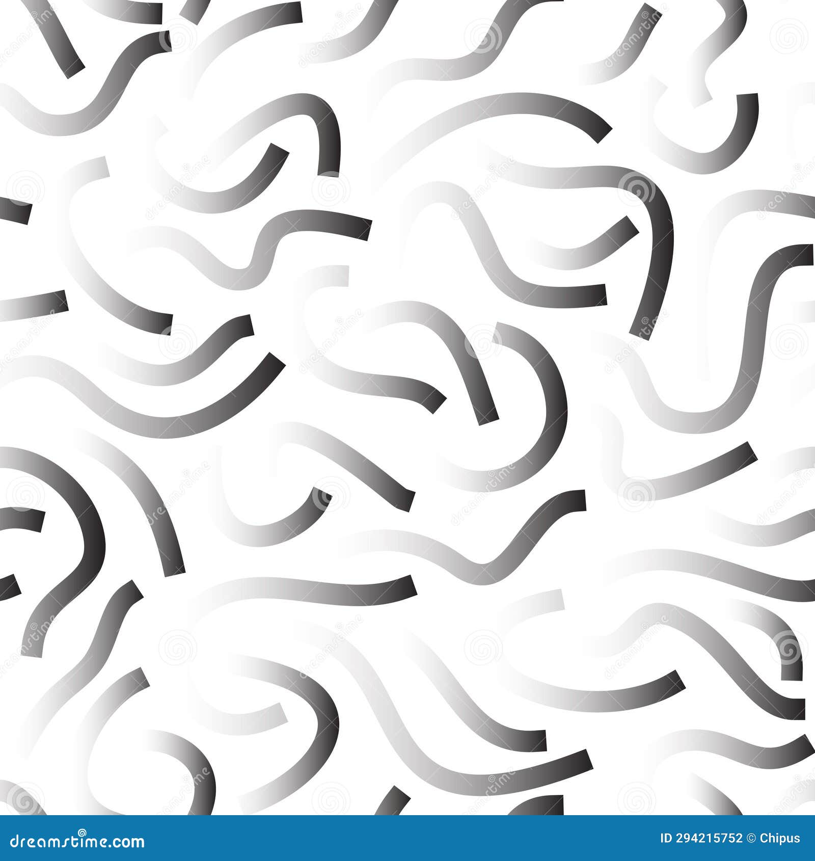 Black and White Gradient Curved Lines Isolated on White Background ...