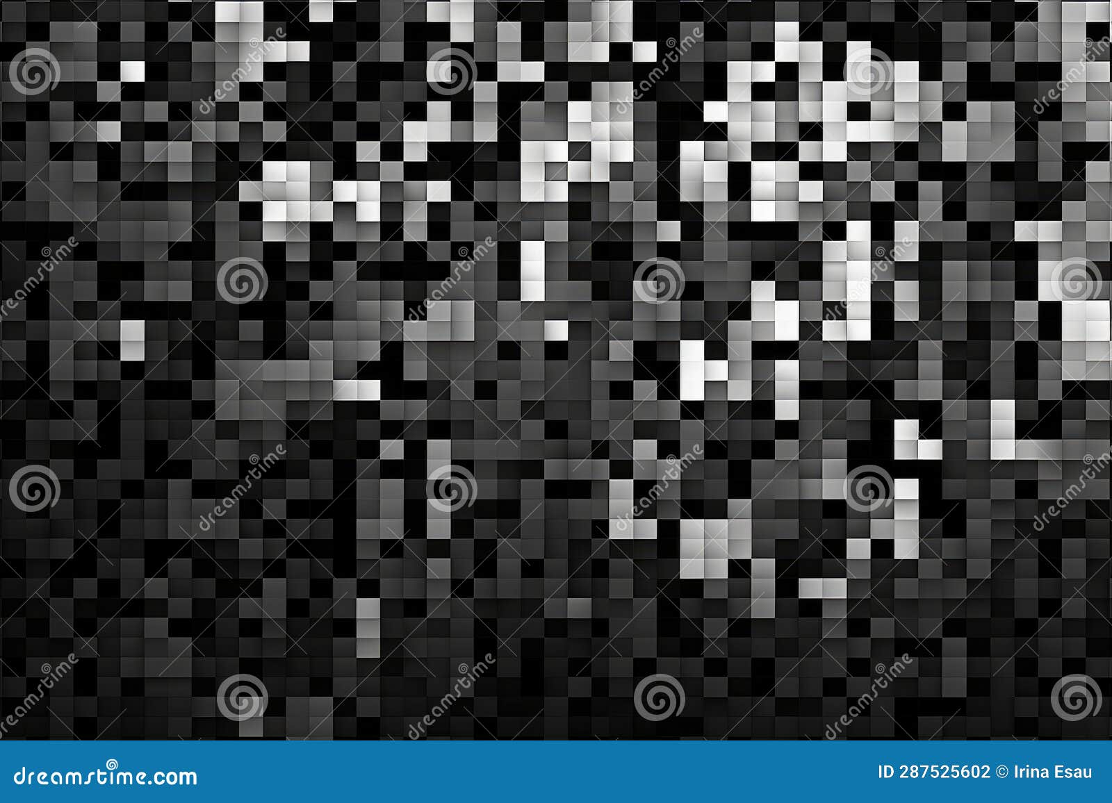 Black and White Gradient Pixel Pattern Stock Illustration ...