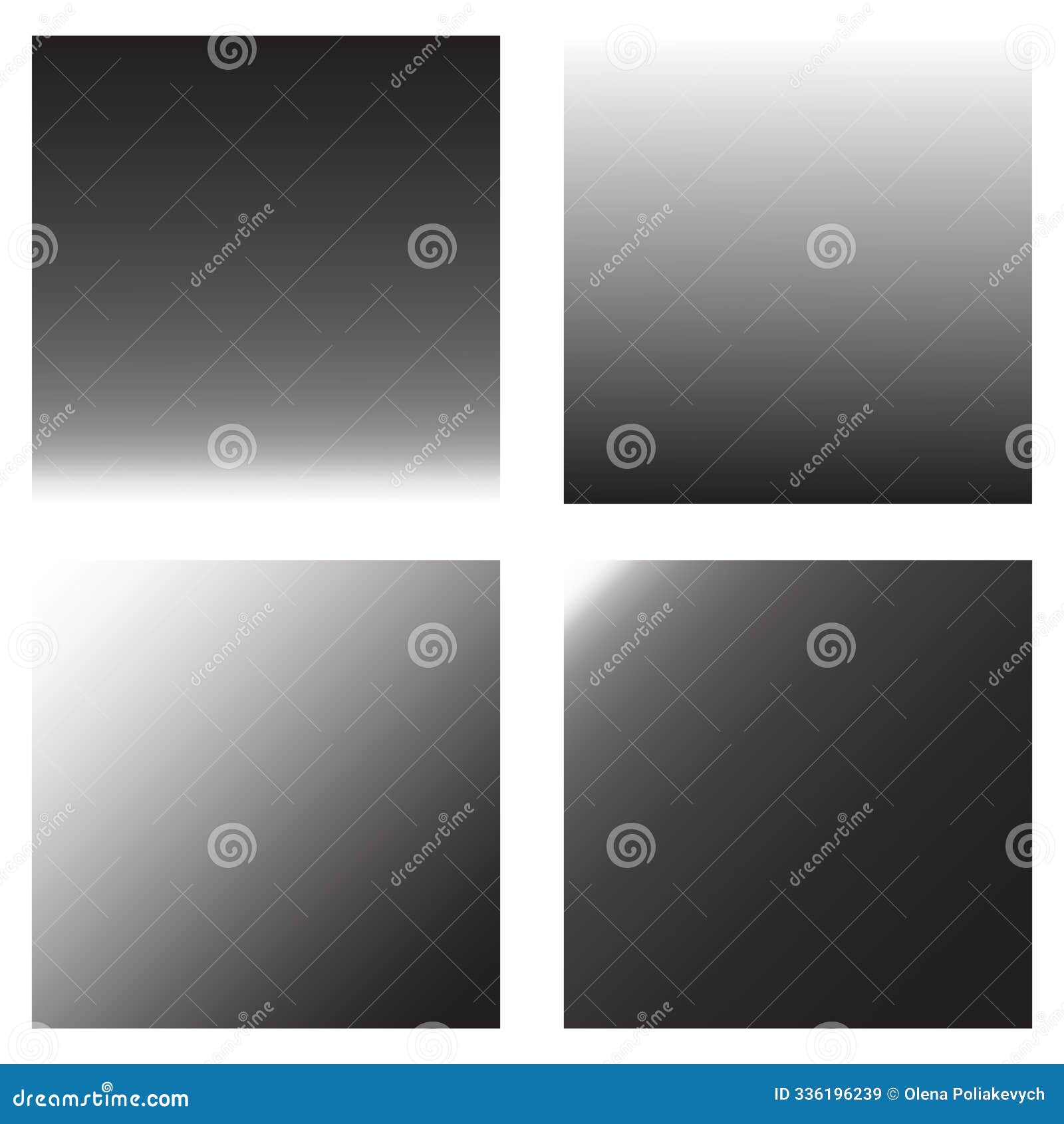 Black and White Gradients. Smooth Fading Transitions. Four Square ...