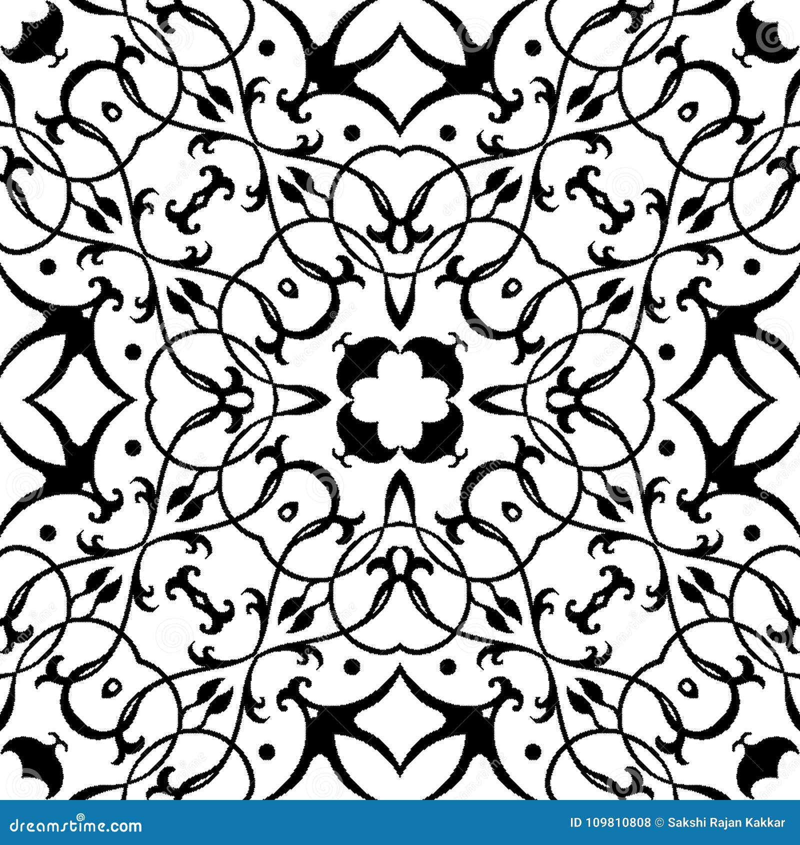 Black and White Repeat Pattern and Vector Image Stock Vector ...