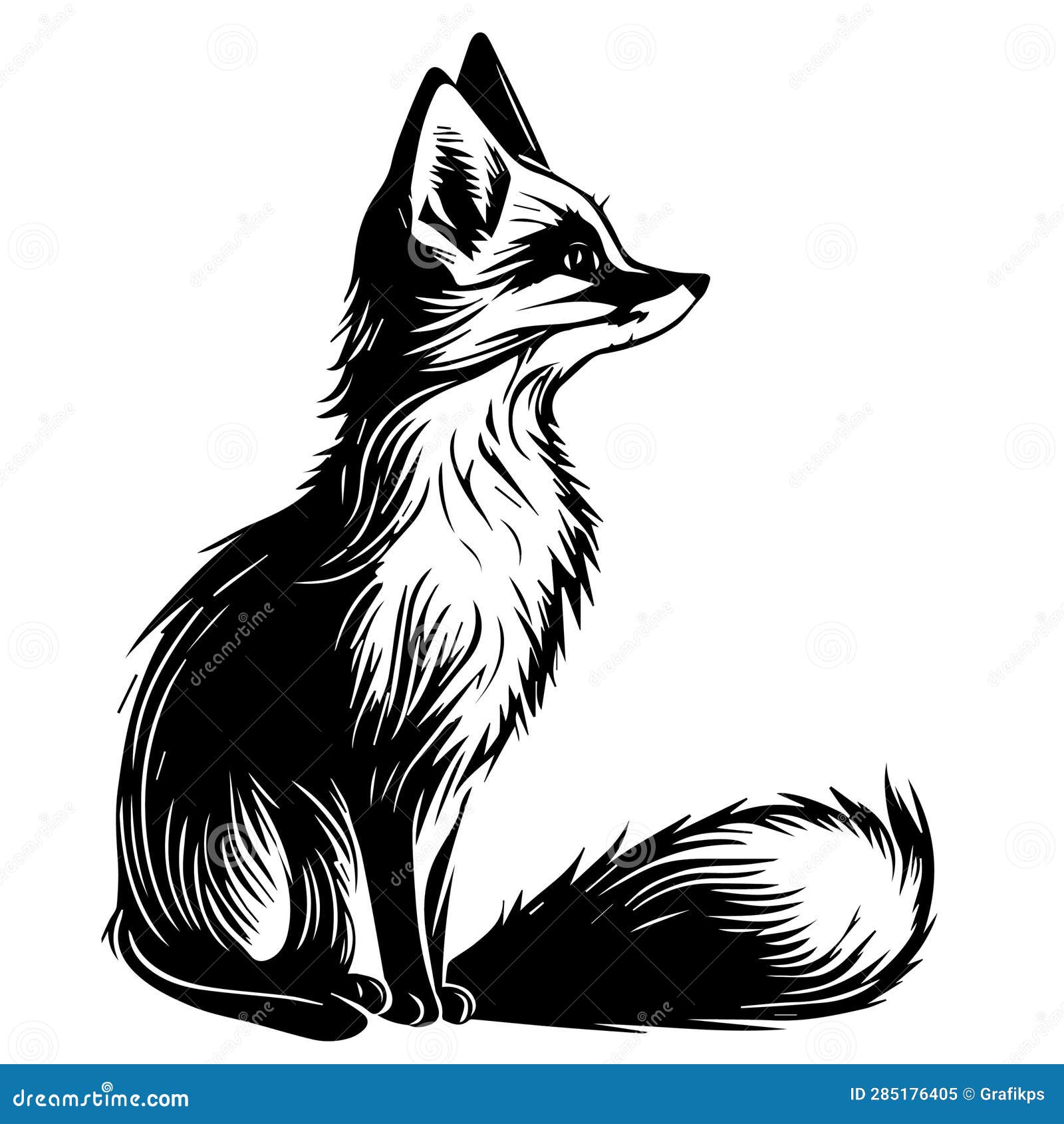 Fox, Vector Illustration on a White Background. Silhouette Shape for ...