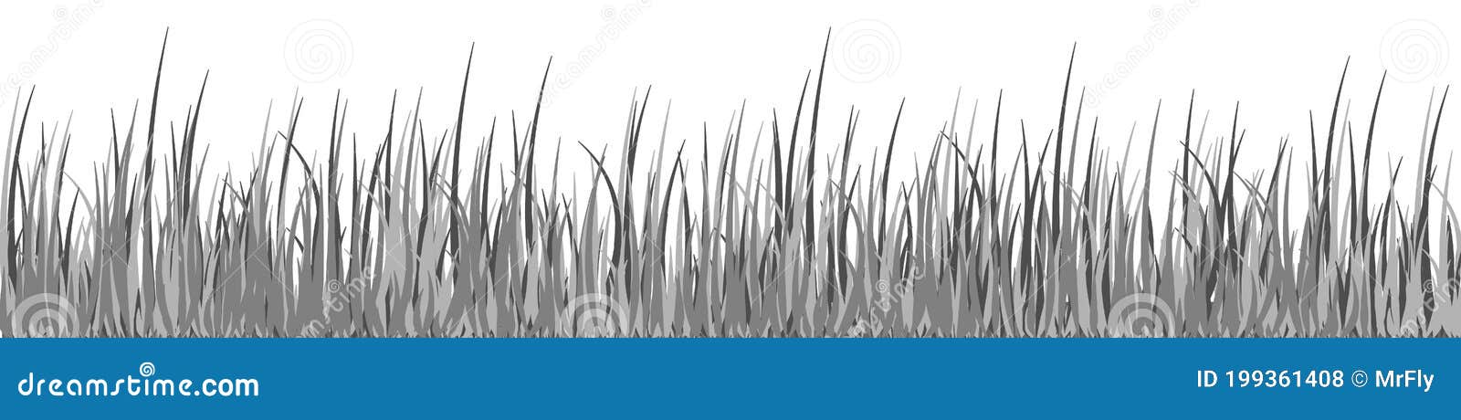 Grass Weed Border Vector Illustration On White Isolated Background ...