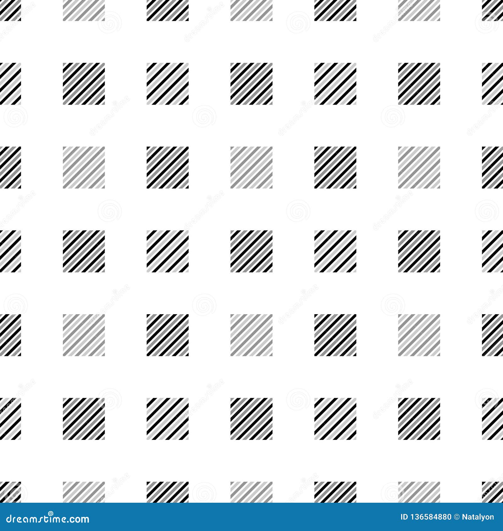 Black White and Gray Striped Squares Geometric Seamless Pattern, Vector ...