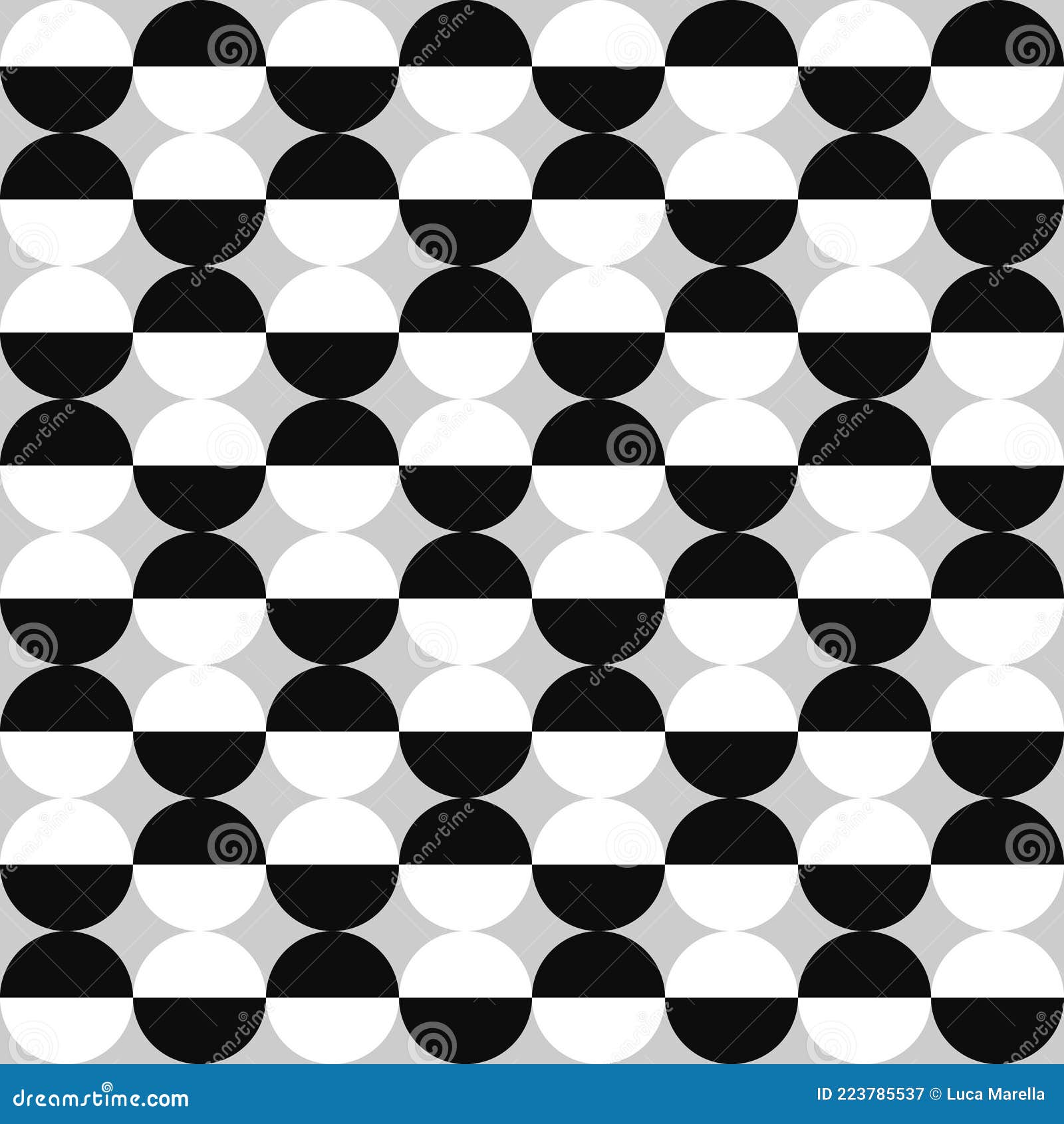 Black, White and Grey Semicircles Vector Seamless Pattern Background ...