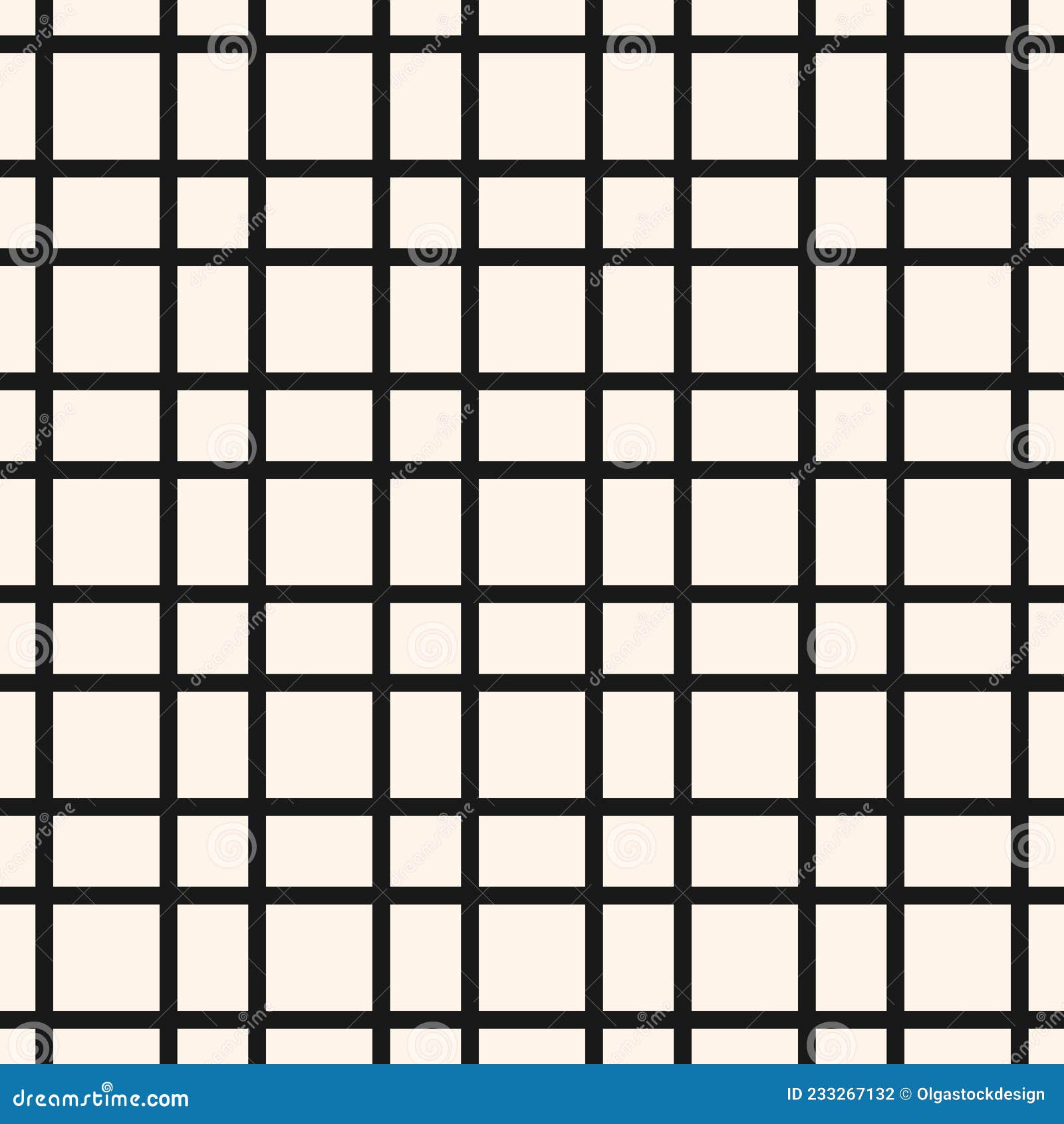 Black and White Grid, Square, Geo Seamless Pattern. Checkered Vector ...