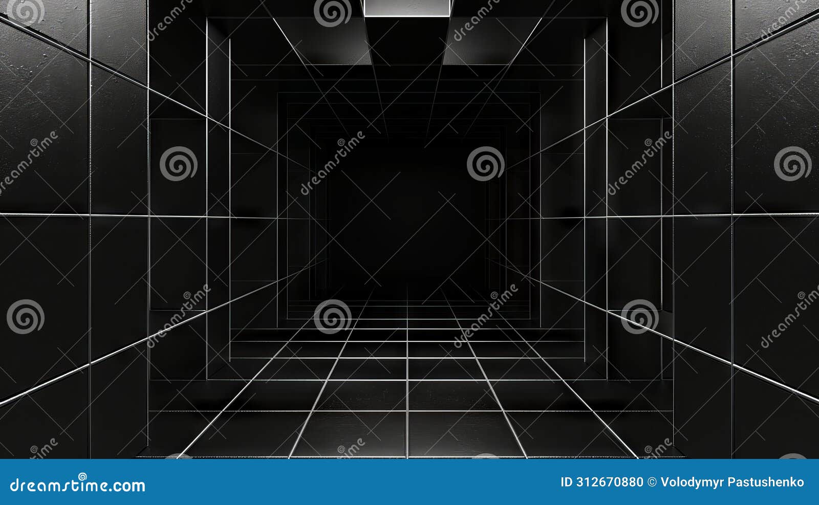 Black and White Grid Stretching into the Distance, Perspective Stock ...