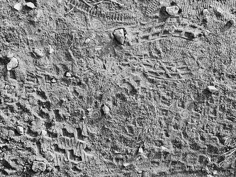 Black and White Ground Surface Texture with Tracks Stock Photo - Image ...